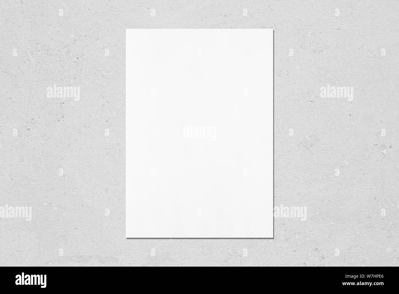 Empty white vertical rectangle poster mockup with soft shadow on ...