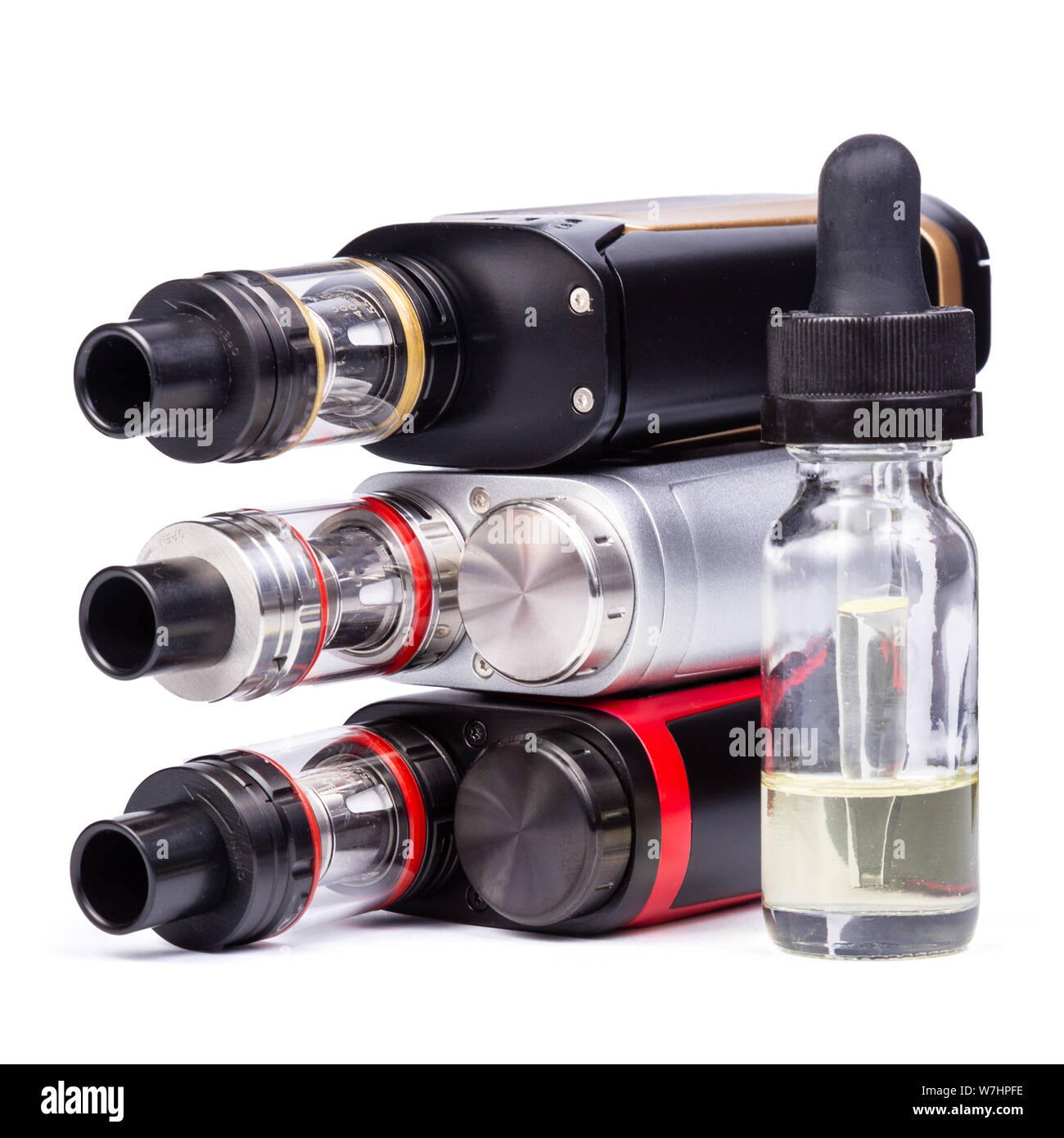 Vaping Device Electronic Cigarette Nicotine Free Vape Isolated On The White Background Vapor