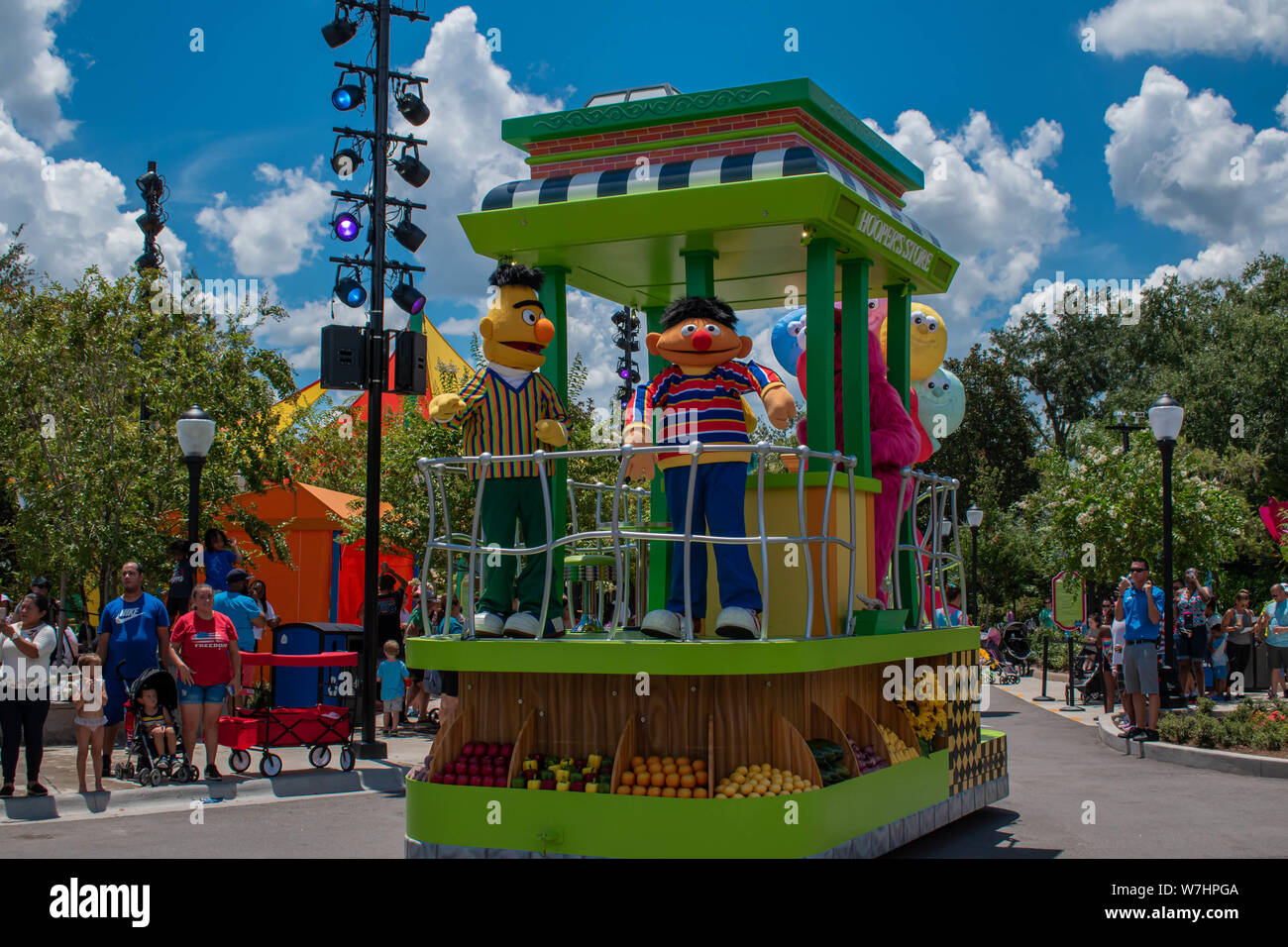 Orlando, Florida. July 30, 2019. Bert and Ernie in Sesame Street Party ...