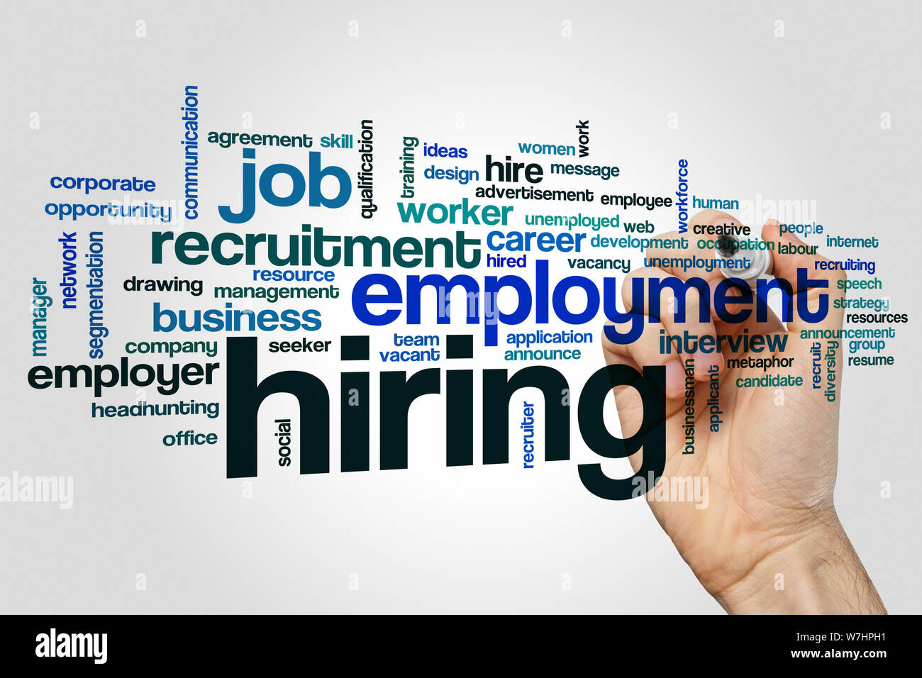 Hiring word cloud concept Stock Photo - Alamy