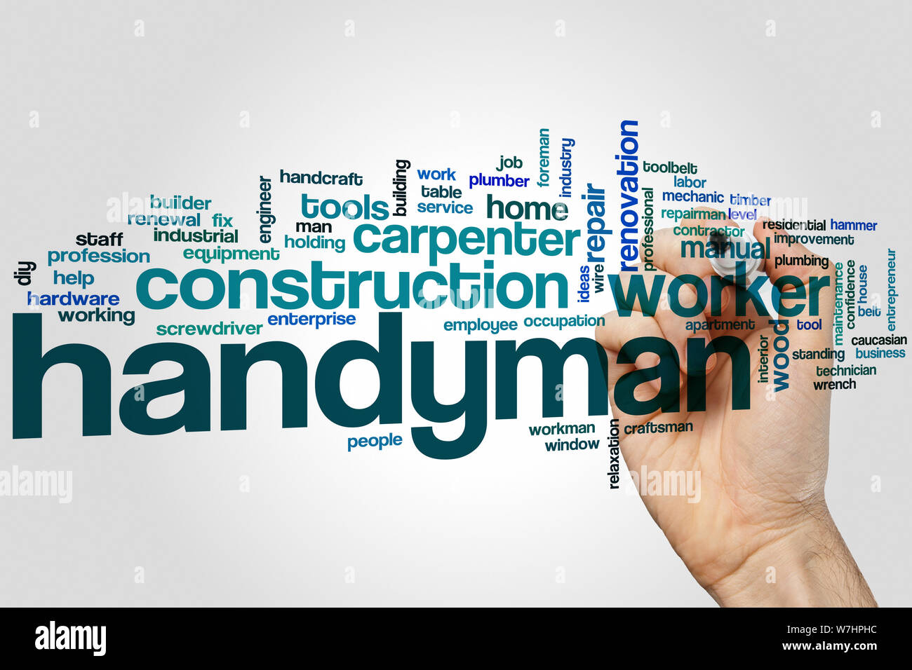Handyman word cloud concept Stock Photo - Alamy