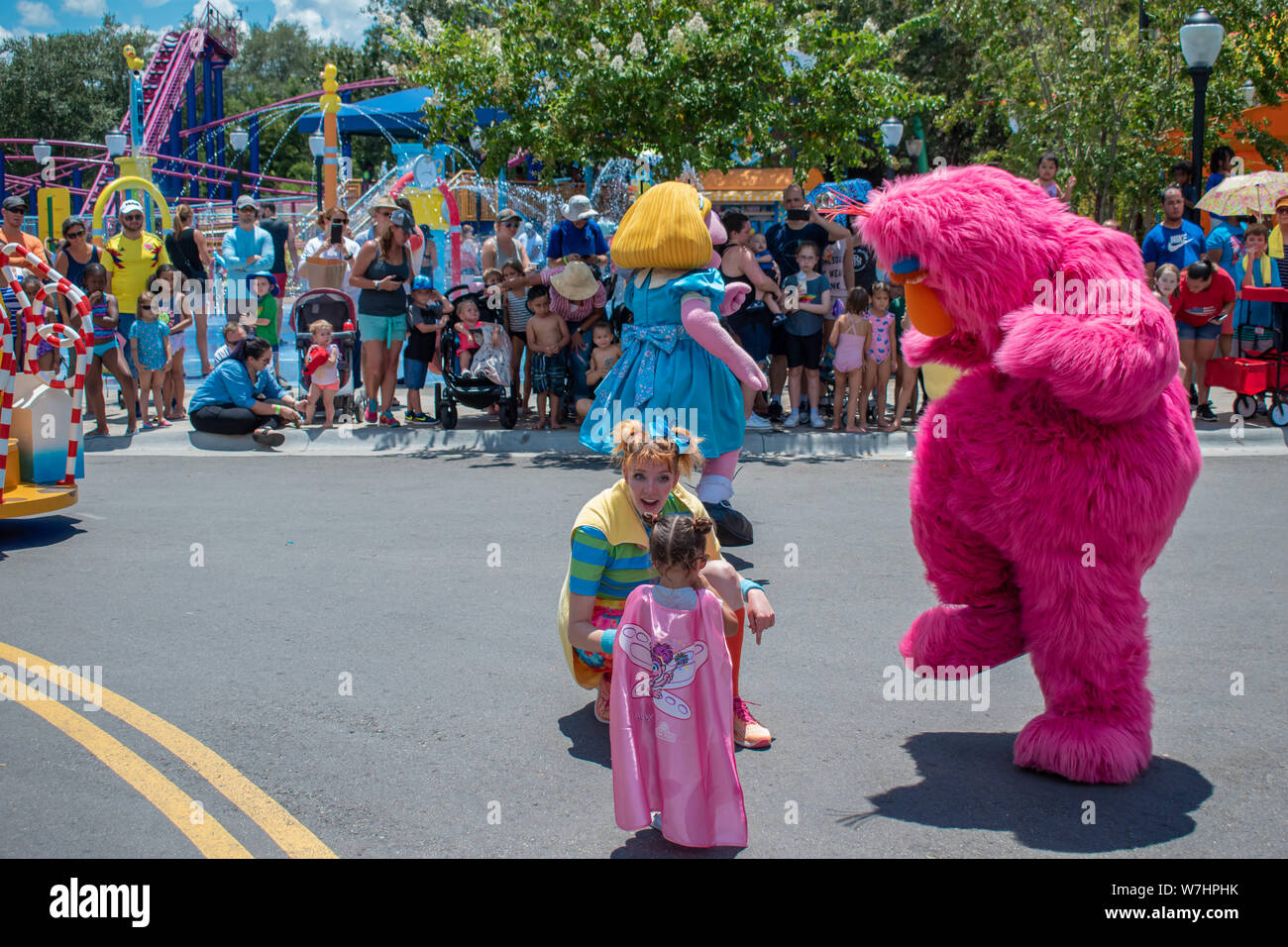 Orlando, Florida. July 30, 2019. Prairie Dawn and Telly monster in ...