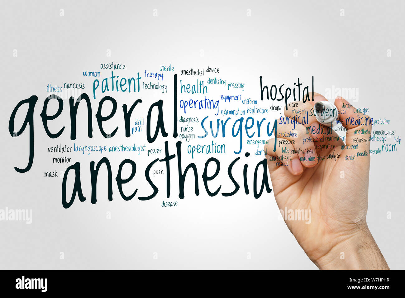 General anesthesia word cloud concept Stock Photo - Alamy