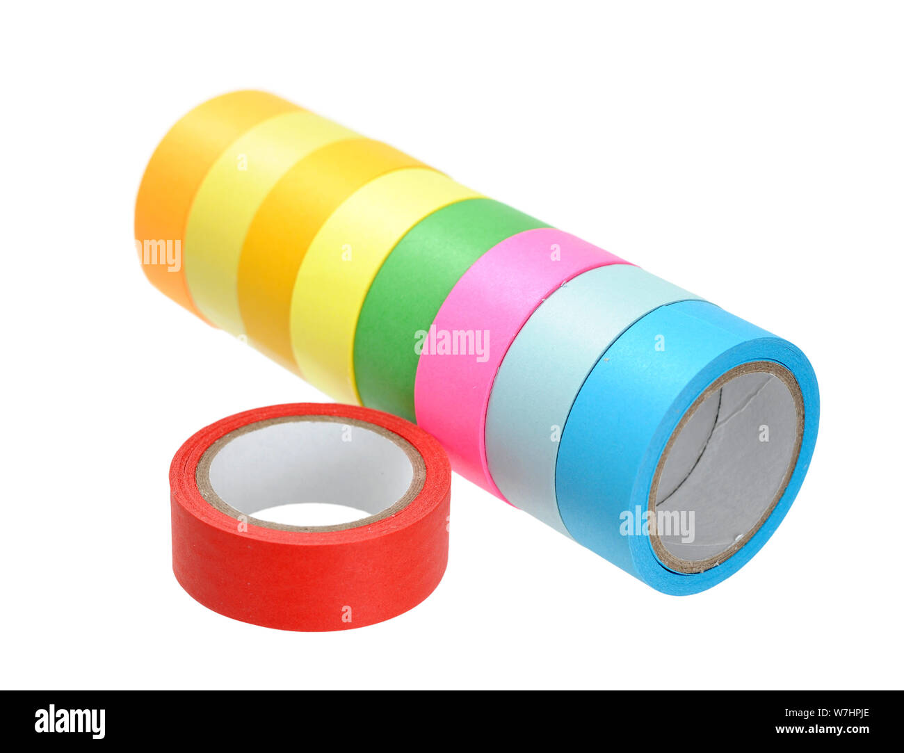 colorful tape rolls isolated on white background Stock Photo - Alamy