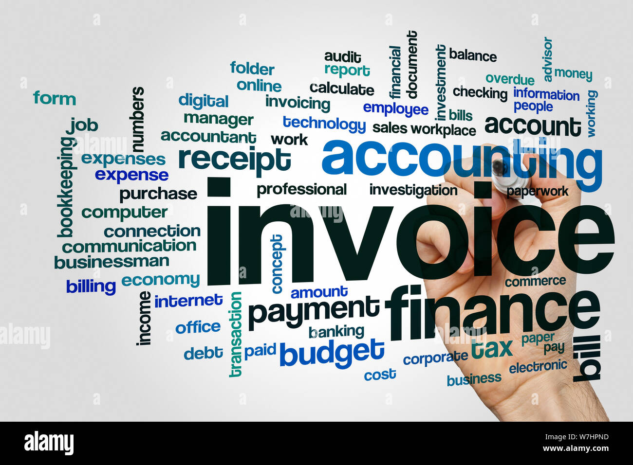 Invoice word cloud Stock Photo - Alamy