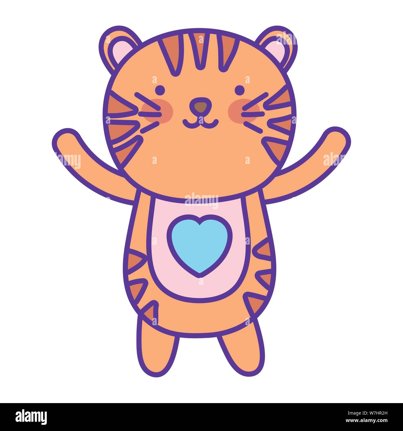 Tiger cartoon design, Animal cute zoo life nature and fauna theme ...