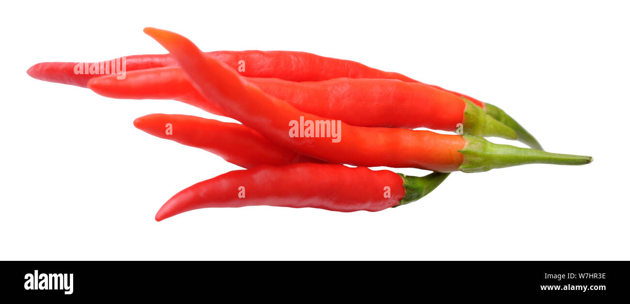 many spicy peppers isolated on white Stock Photo - Alamy