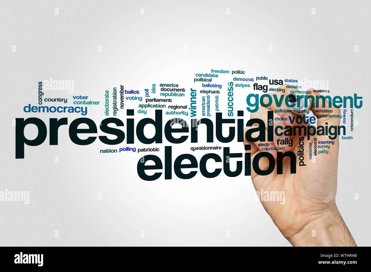 Presidential election word cloud concept Stock Photo - Alamy