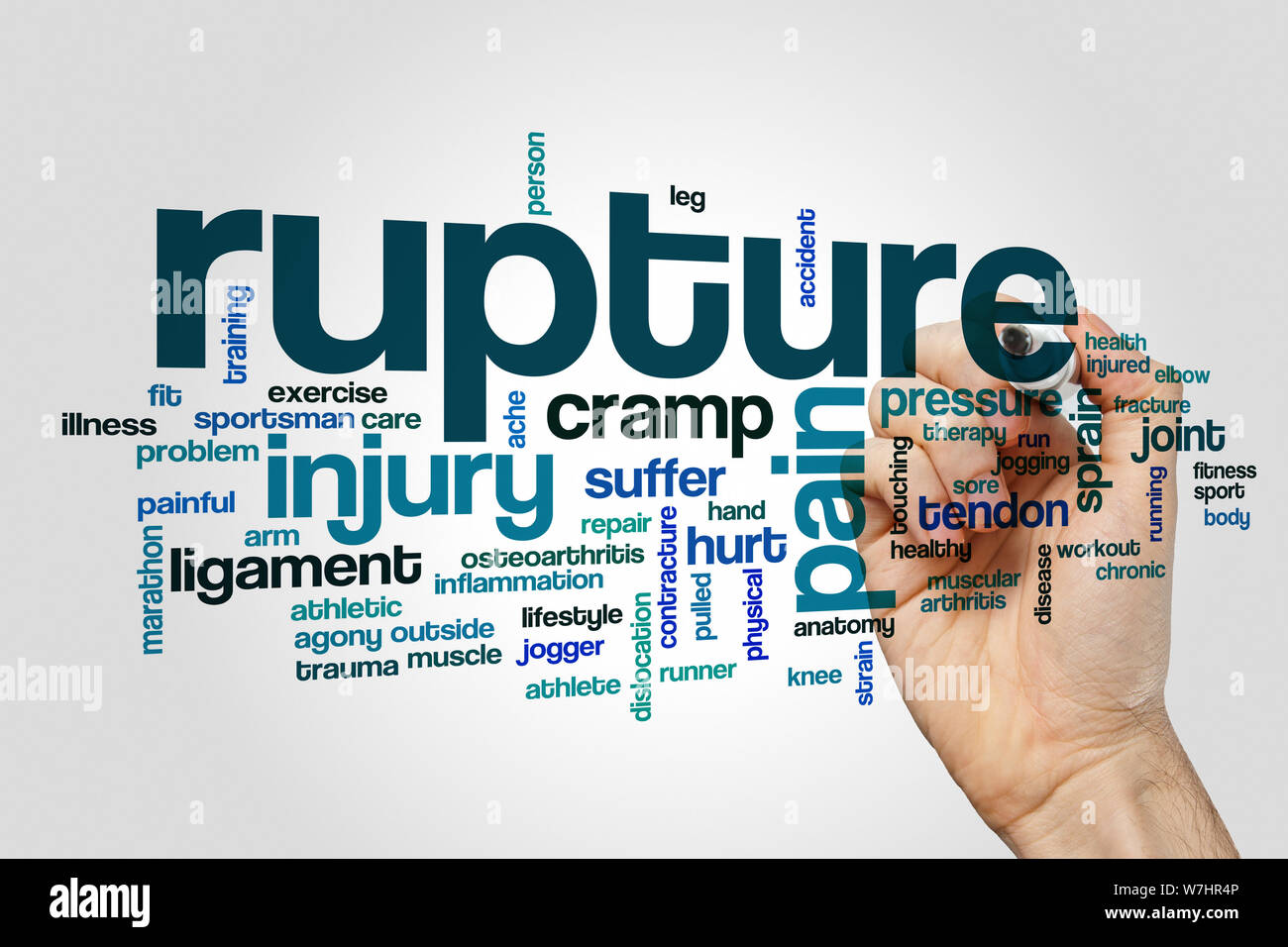 Rupture word cloud concept Stock Photo - Alamy