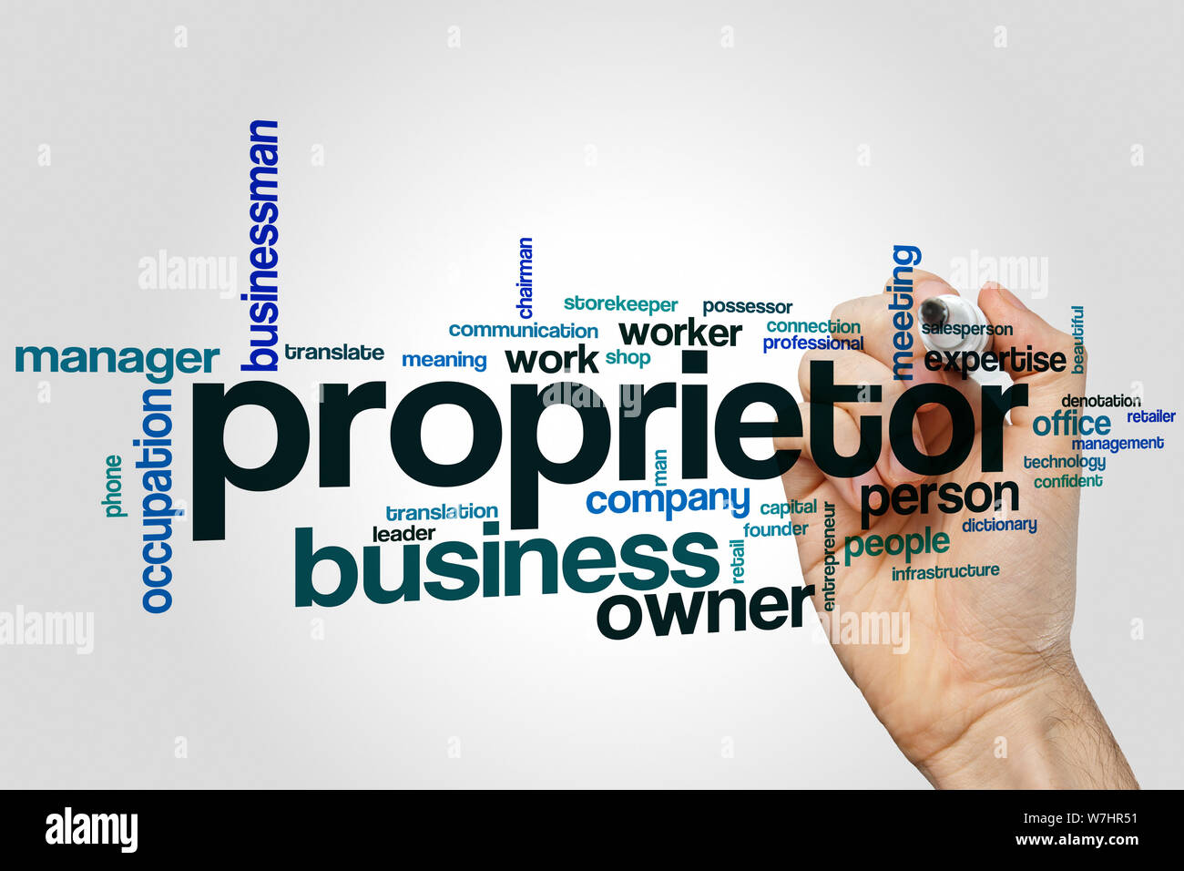 Proprietor word cloud concept Stock Photo - Alamy