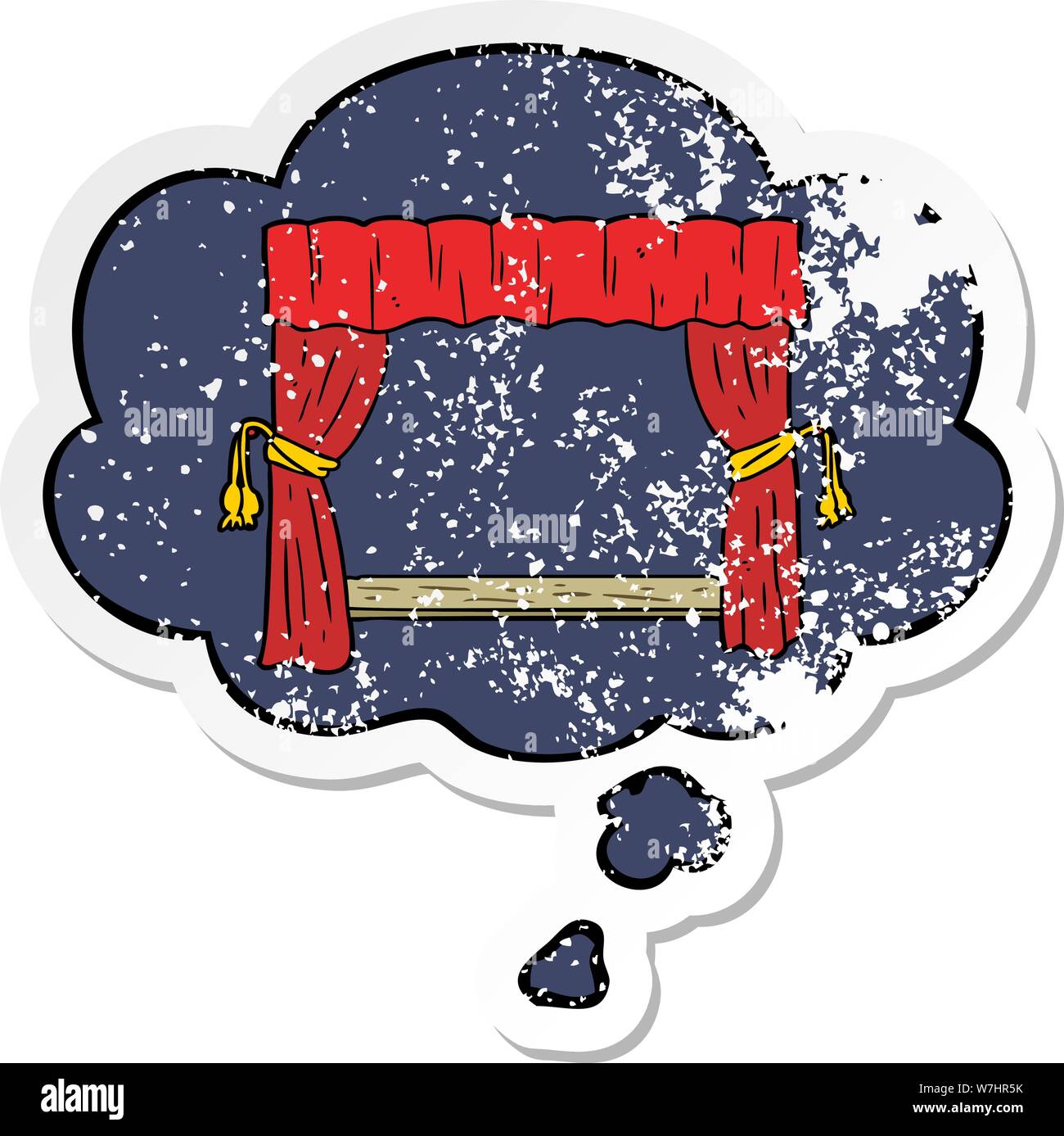 Curtains drawn window Stock Vector Images - Alamy