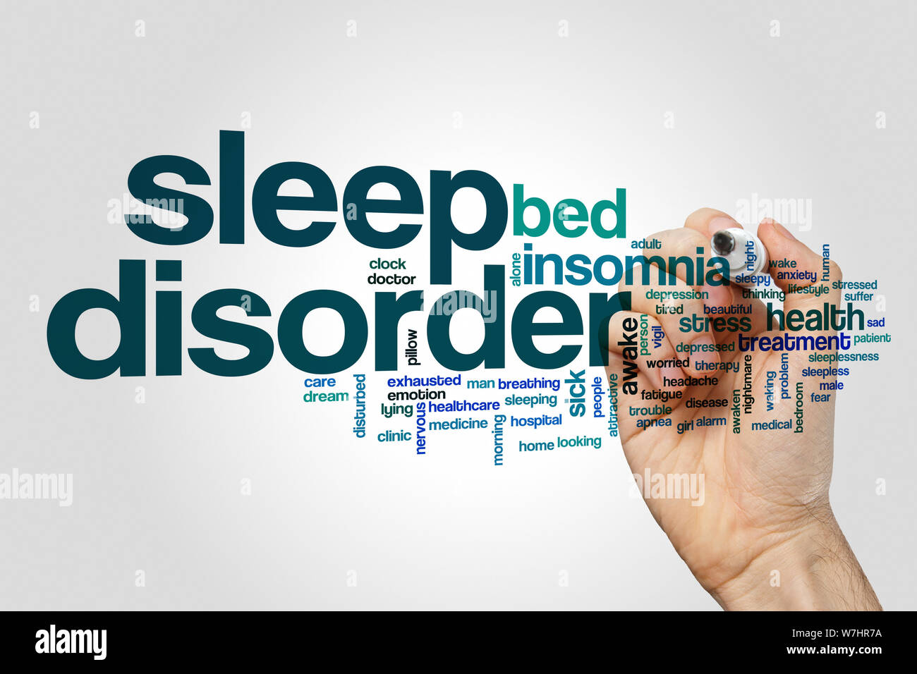 Sleep disorder word cloud Stock Photo - Alamy