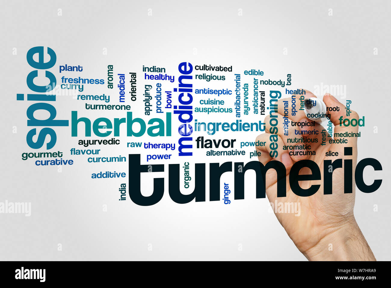 Turmeric word cloud concept Stock Photo - Alamy