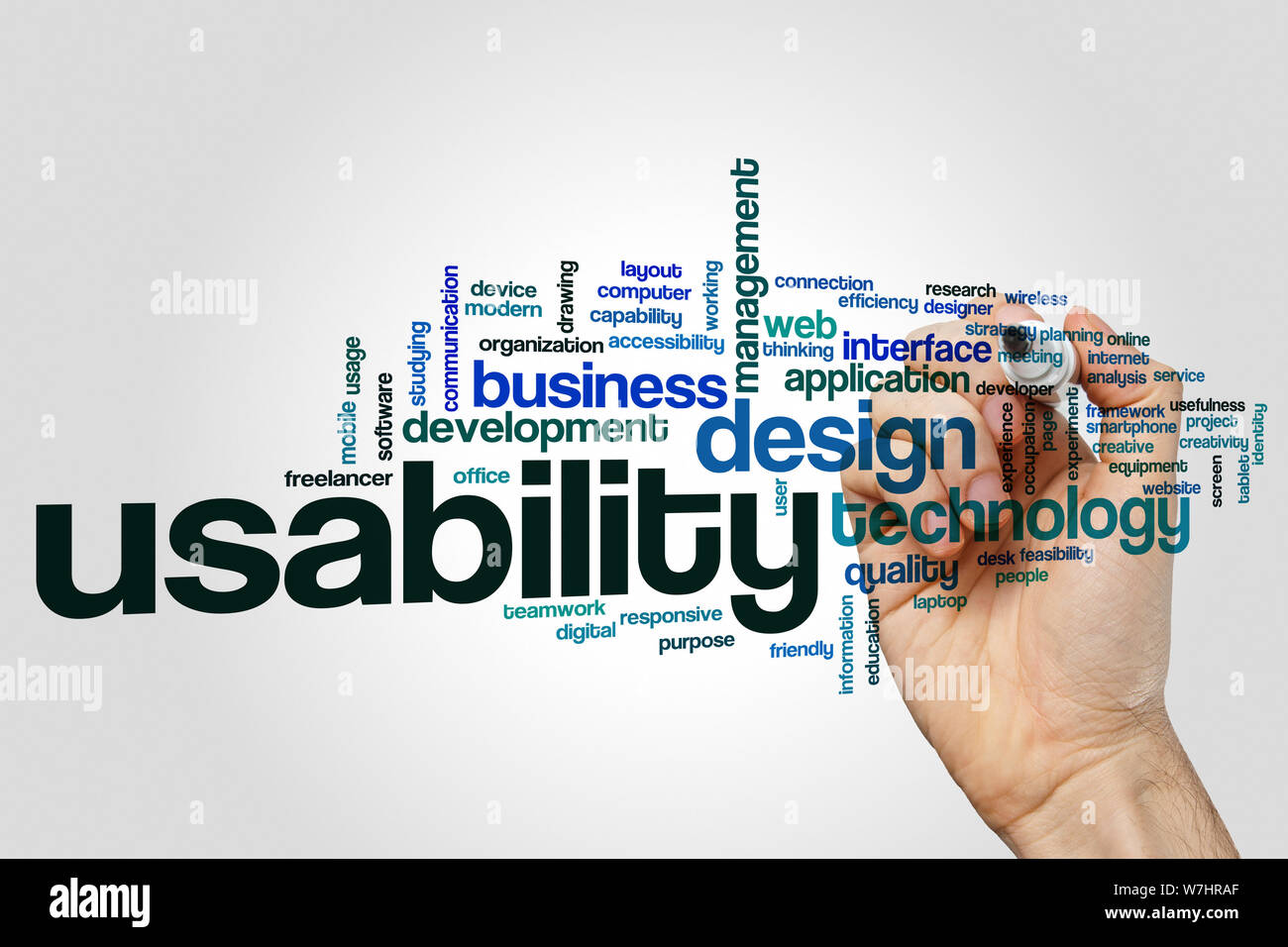 Usability word cloud concept Stock Photo - Alamy