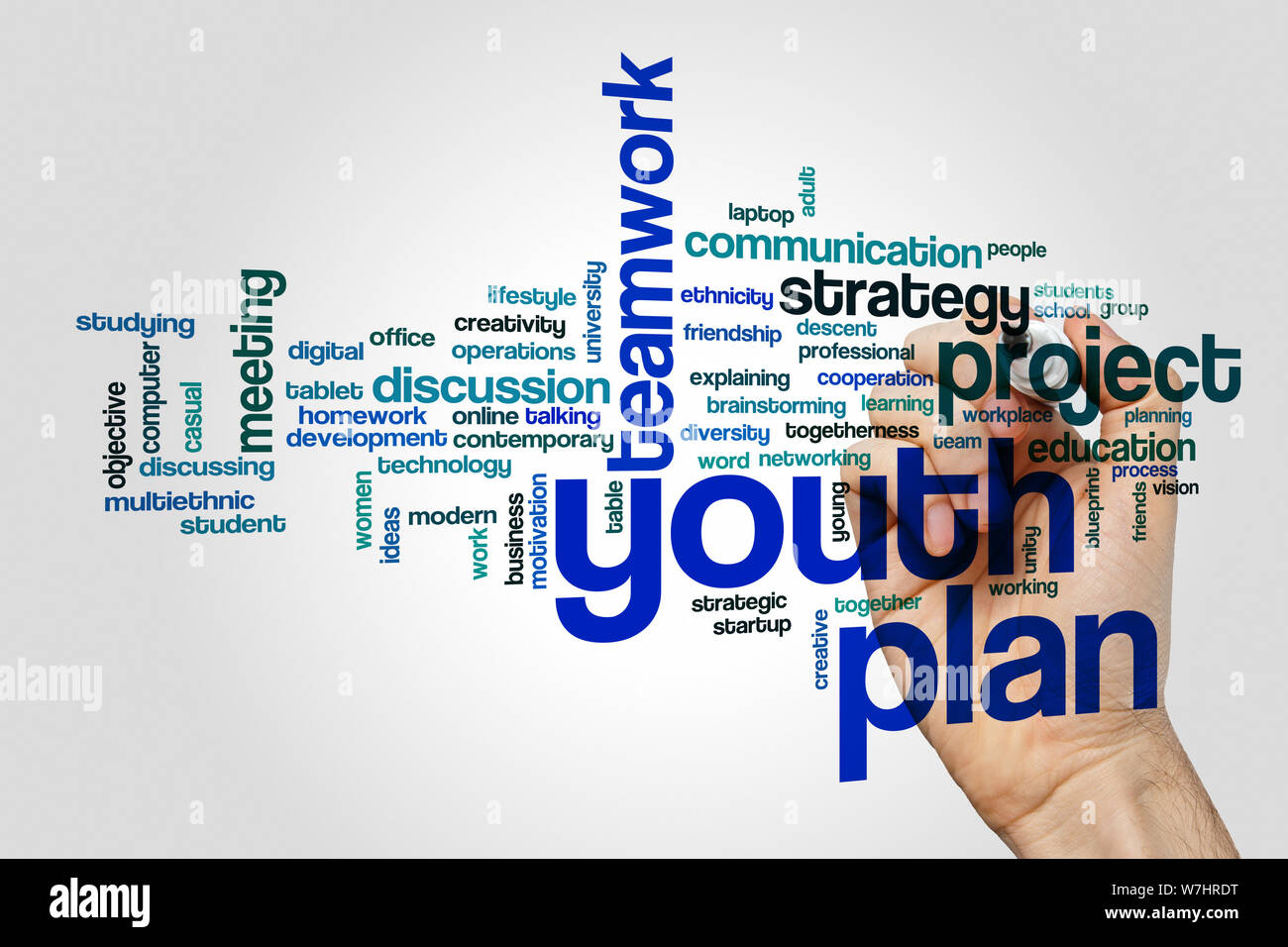 Youth Plan word cloud Stock Photo - Alamy