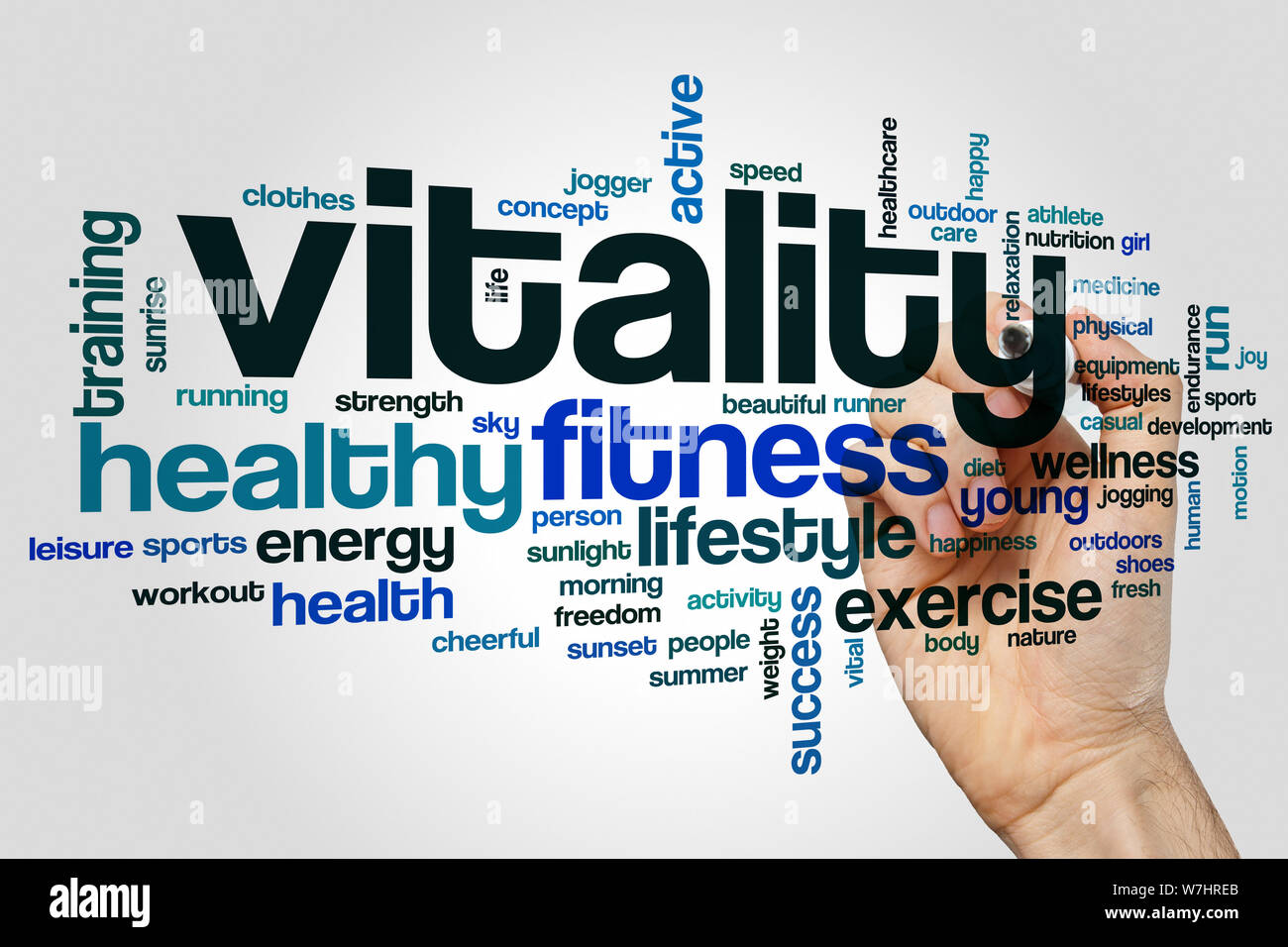Vitality word cloud concept Stock Photo - Alamy