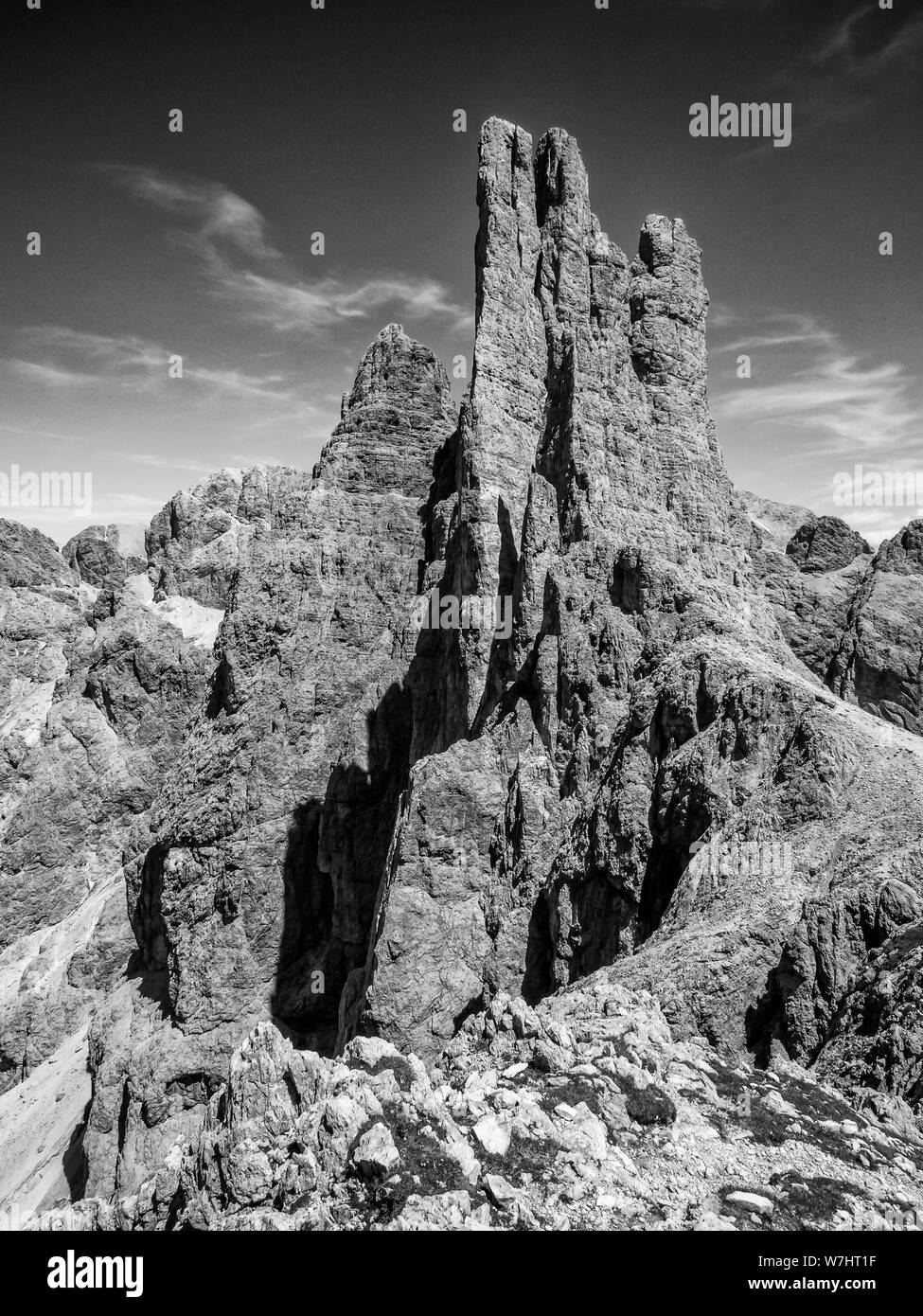 Vajolet towers Black and White Stock Photos & Images - Alamy
