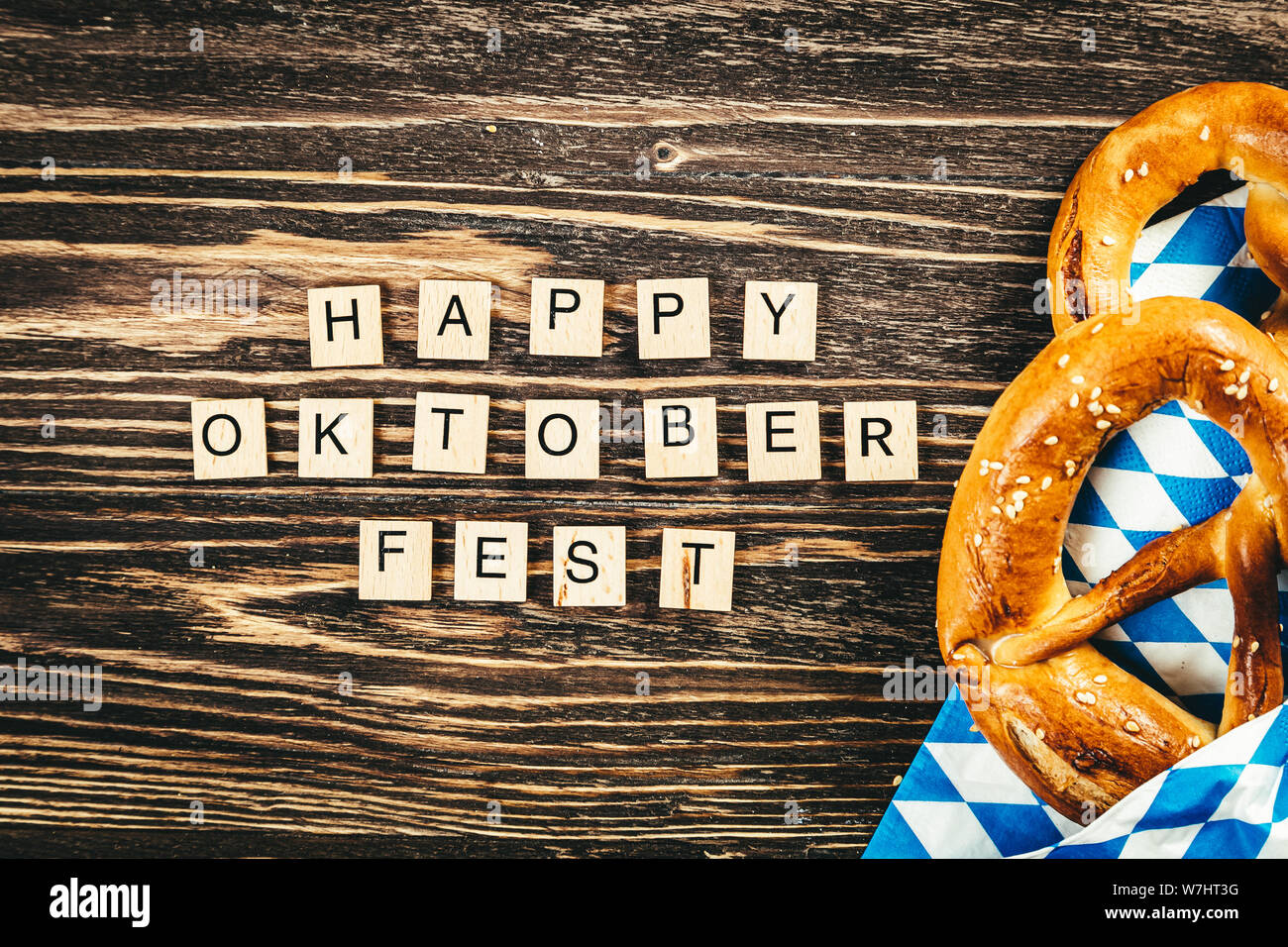 October fest concept - traditional food and beer served at event Stock ...