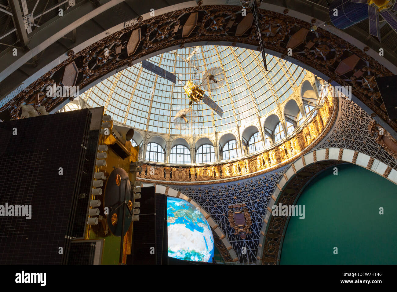 Moscow, Russia - November 28, 2018: Glass dome of the Space Cosmos ...