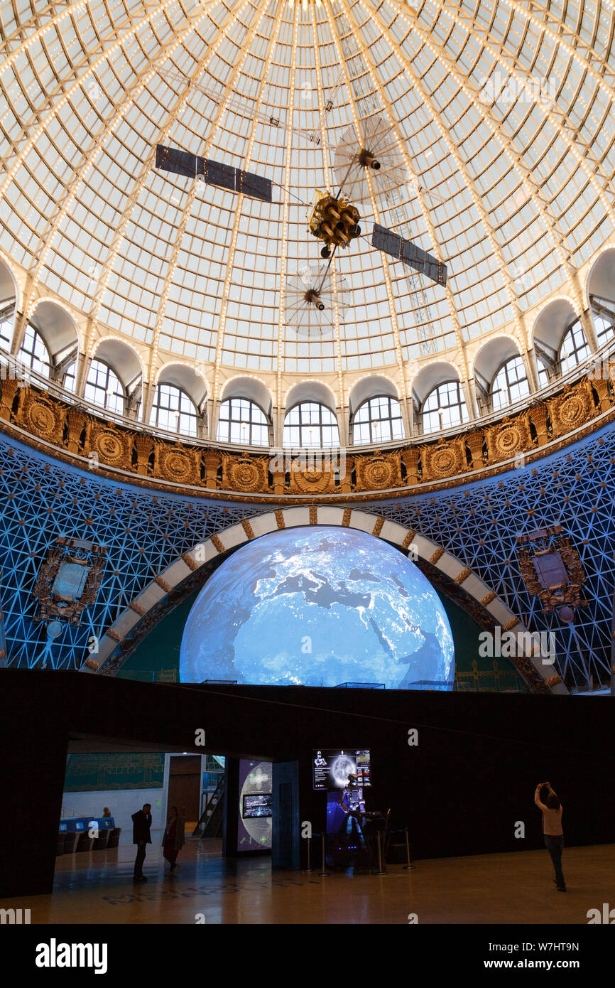 Moscow, Russia - November 28, 2018: Big model planet earth. Beautiful ...