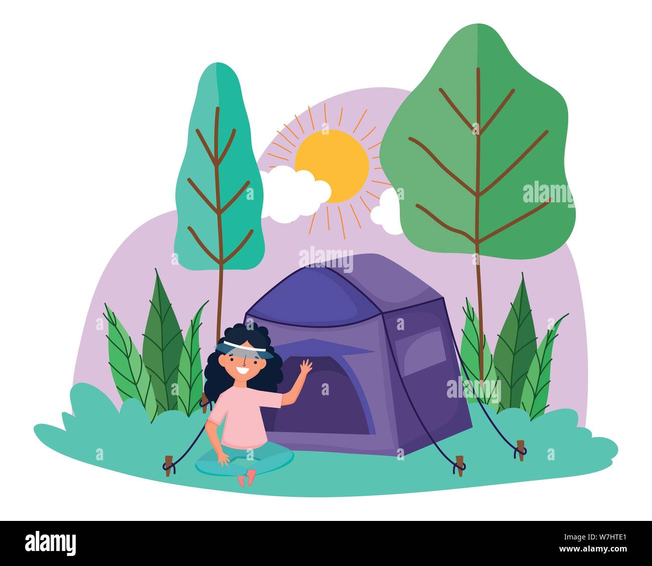 Camping cartoon Cut Out Stock Images & Pictures - Alamy