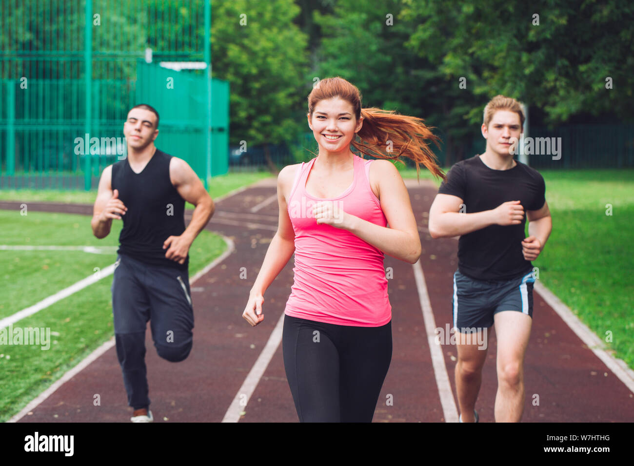 Teen running track hi-res stock photography and images - Alamy