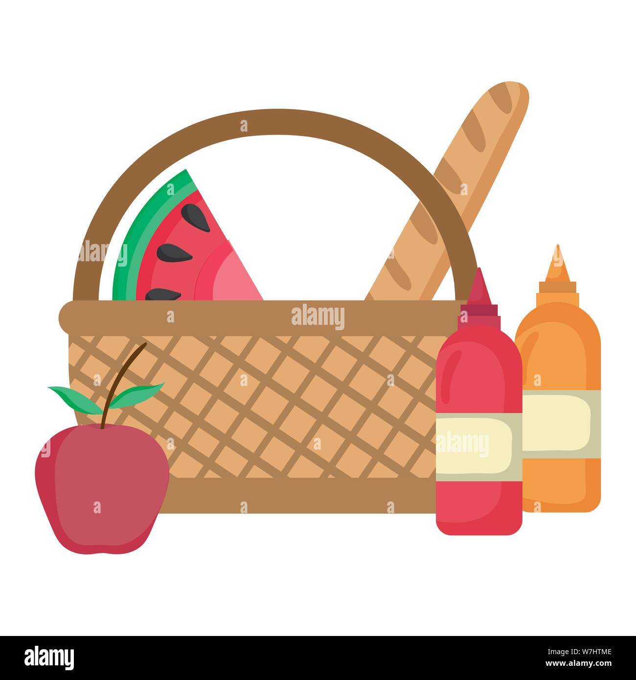 Picnic basket design, Food summer outdoor leisure healthy spring lunch ...