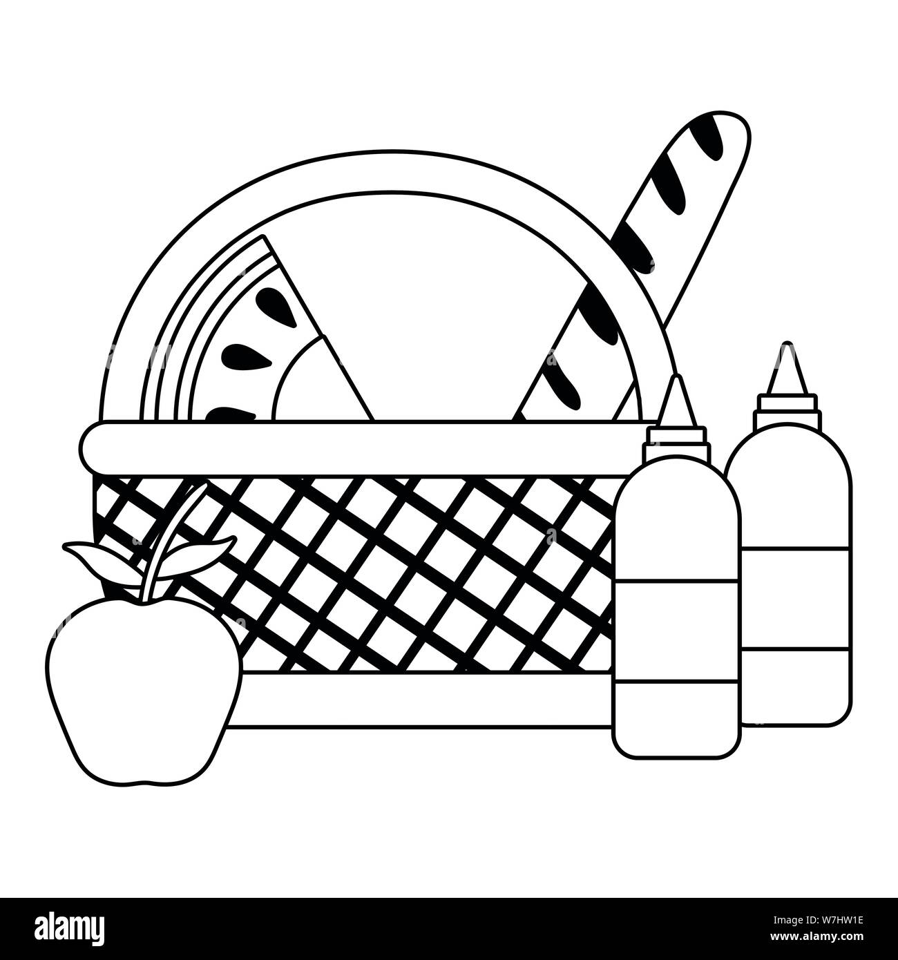 Picnic basket design, Food summer outdoor leisure healthy spring lunch ...