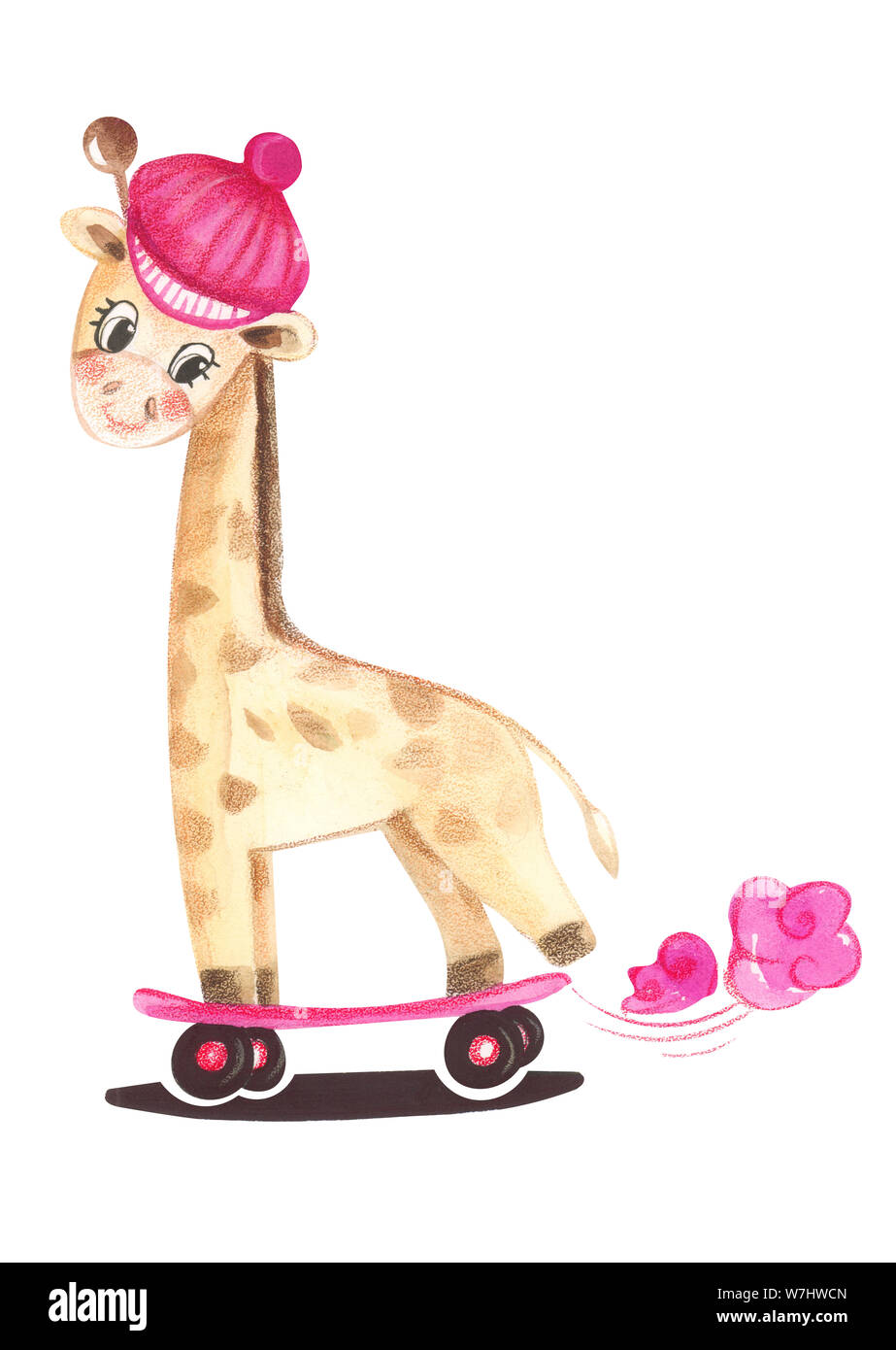 Giraffe Riding A Skateboard