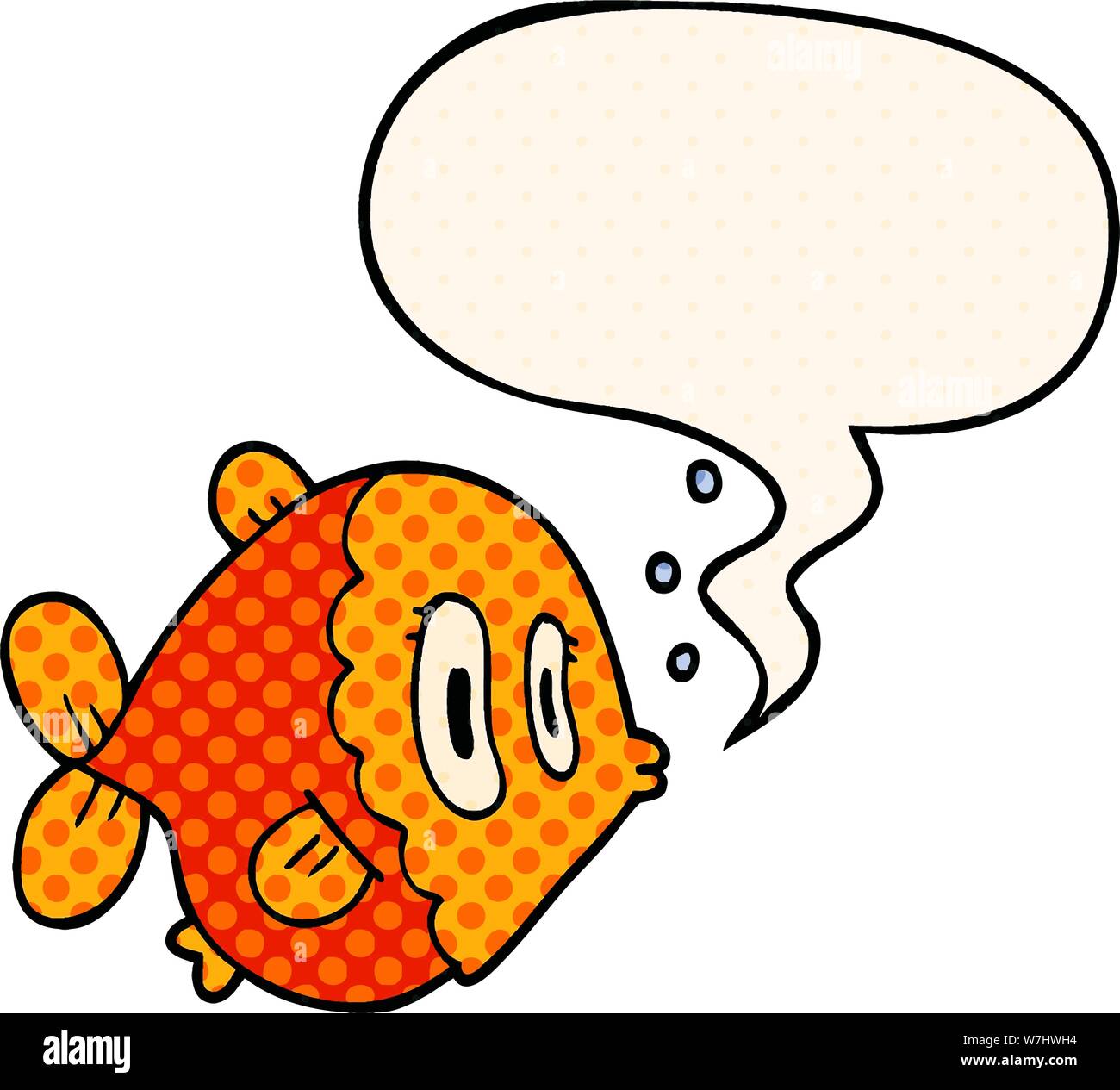 cartoon fish with speech bubble in comic book style Stock Vector Image ...