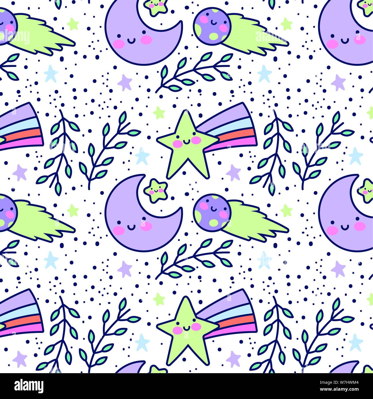 Cartoons background design, Kawaii expression cute character funny and ...