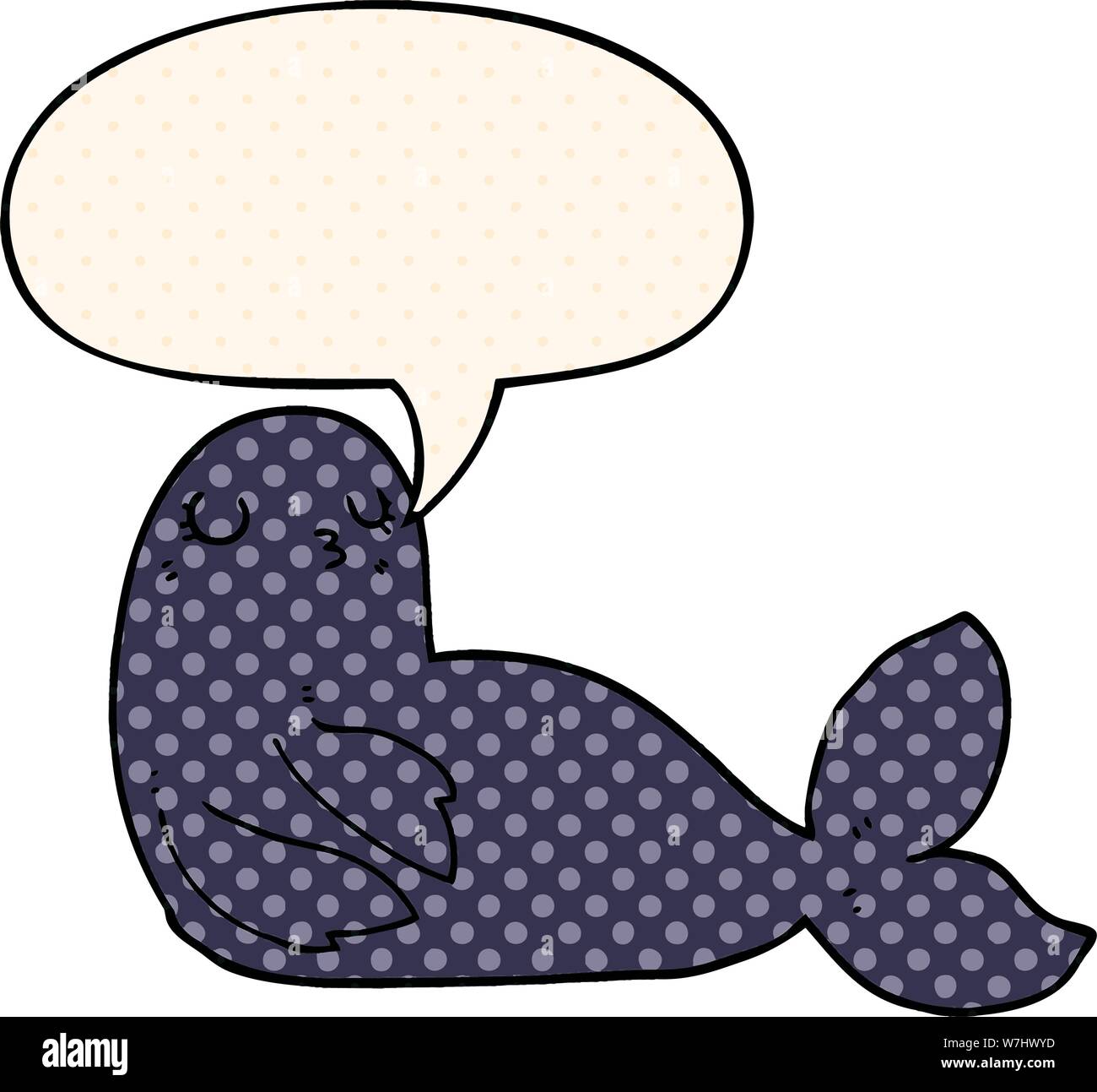 cartoon seal with speech bubble in comic book style Stock Vector Image ...