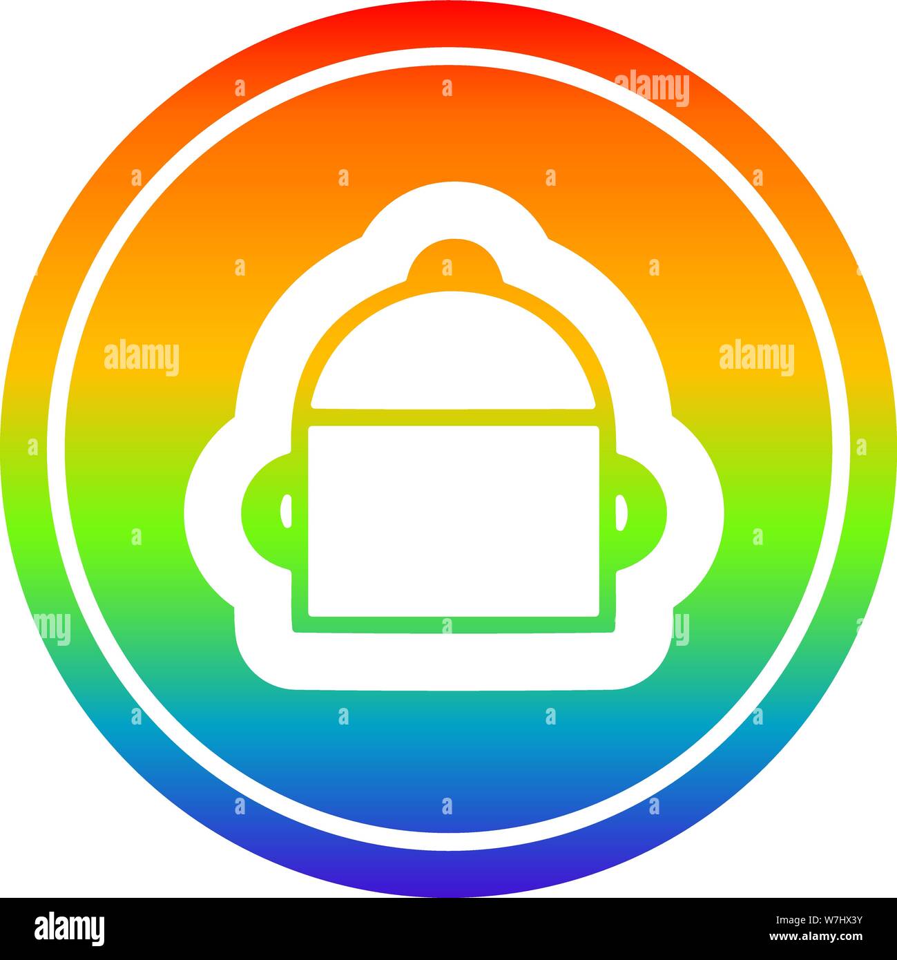 cooking pot circular icon with rainbow gradient finish Stock Vector Image & Art - Alamy