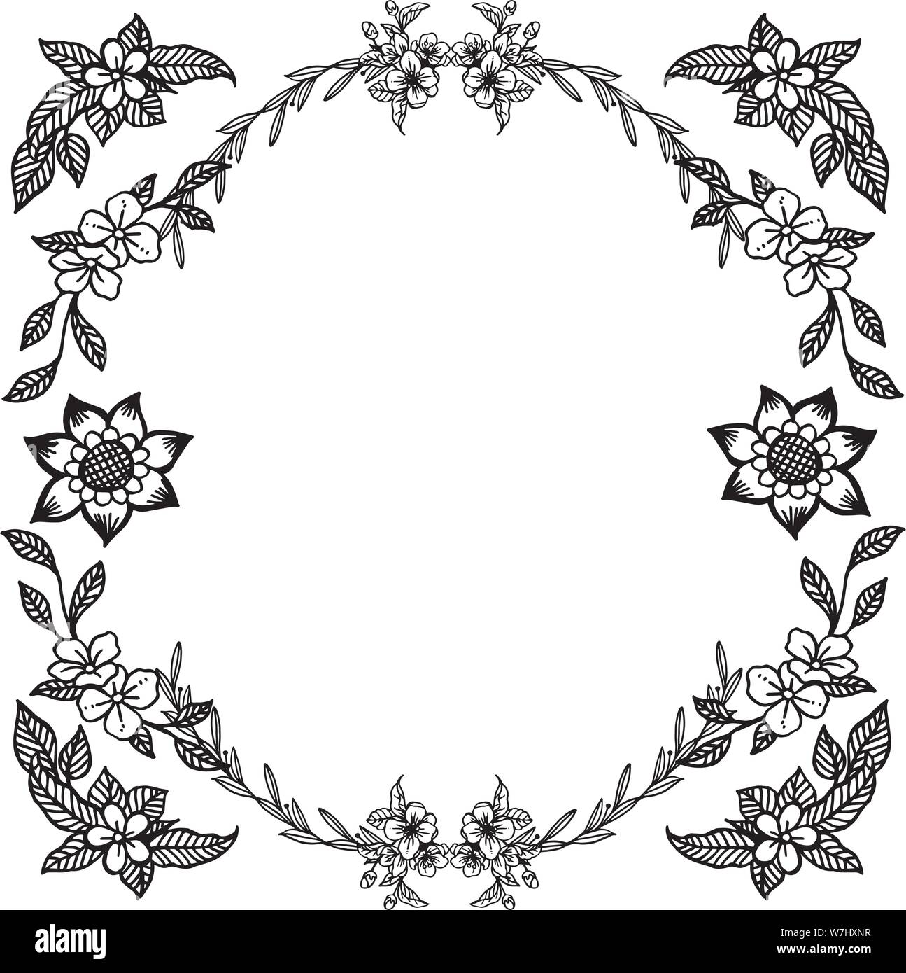 Decorative backdrop with artwork of leaf wreath frame. Vector ...