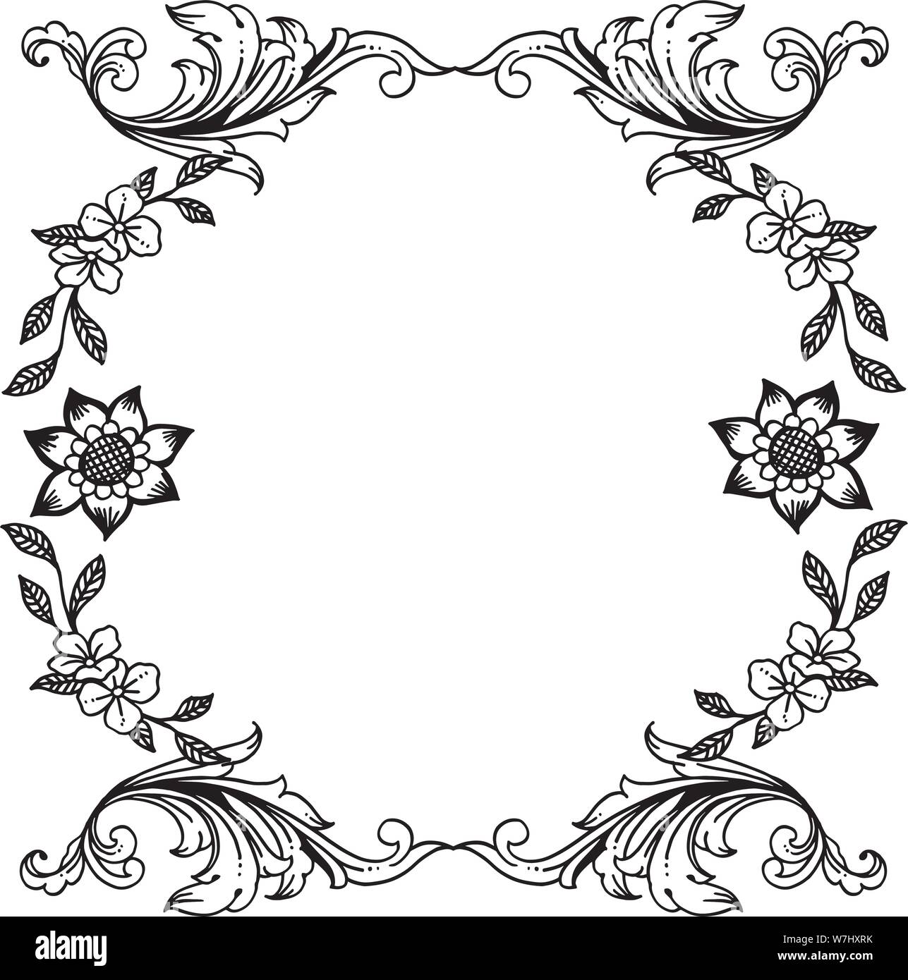 Decorative backdrop with artwork of leaf wreath frame. Vector ...