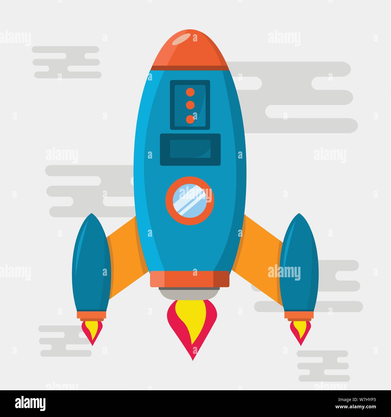 blue rocket take off vector illustration Stock Vector Image & Art - Alamy