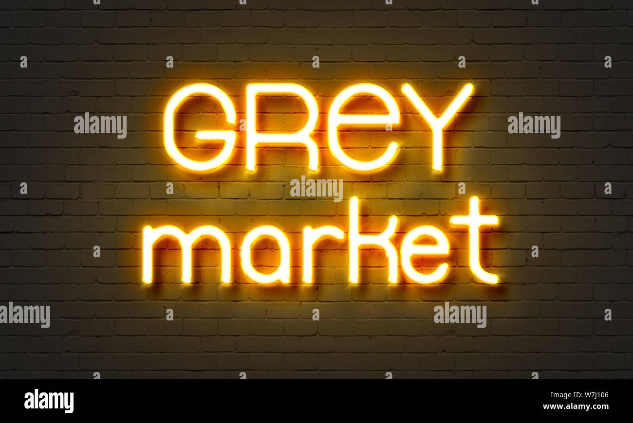 Grey market neon sign hi-res stock photography and images - Alamy