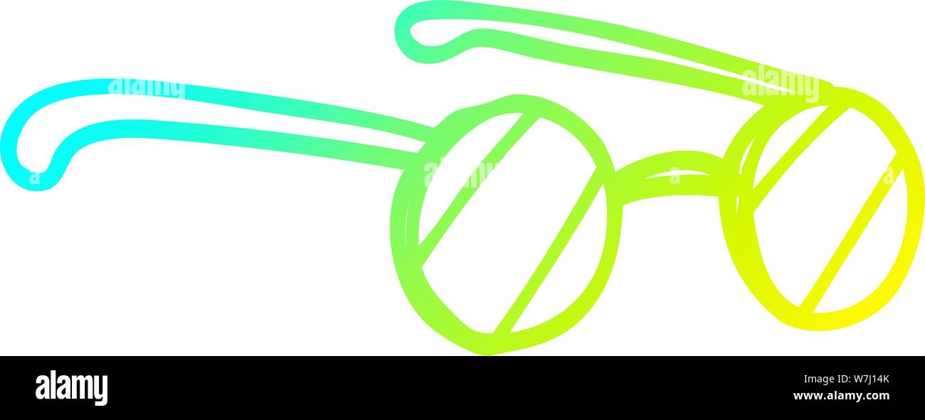 cold gradient line drawing of a cartoon spectacles Stock Vector Image ...