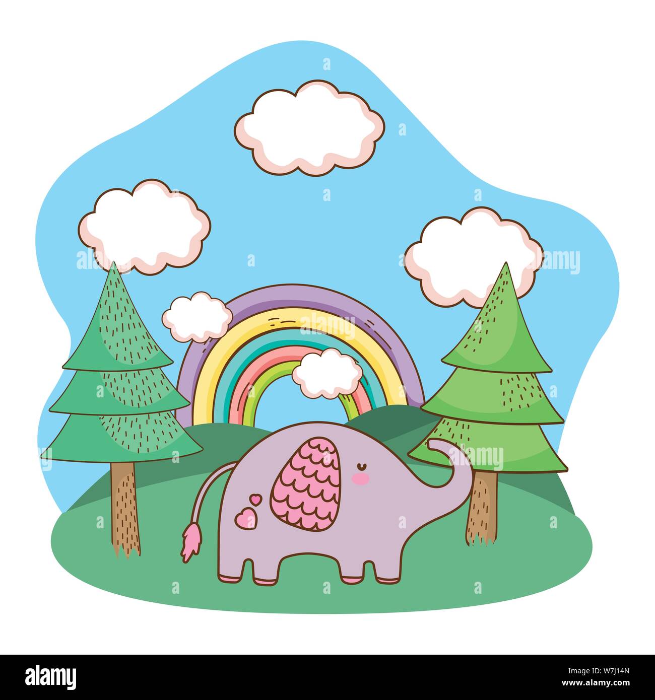 Elephant cartoon design, Animal cute zoo life nature and fauna theme ...