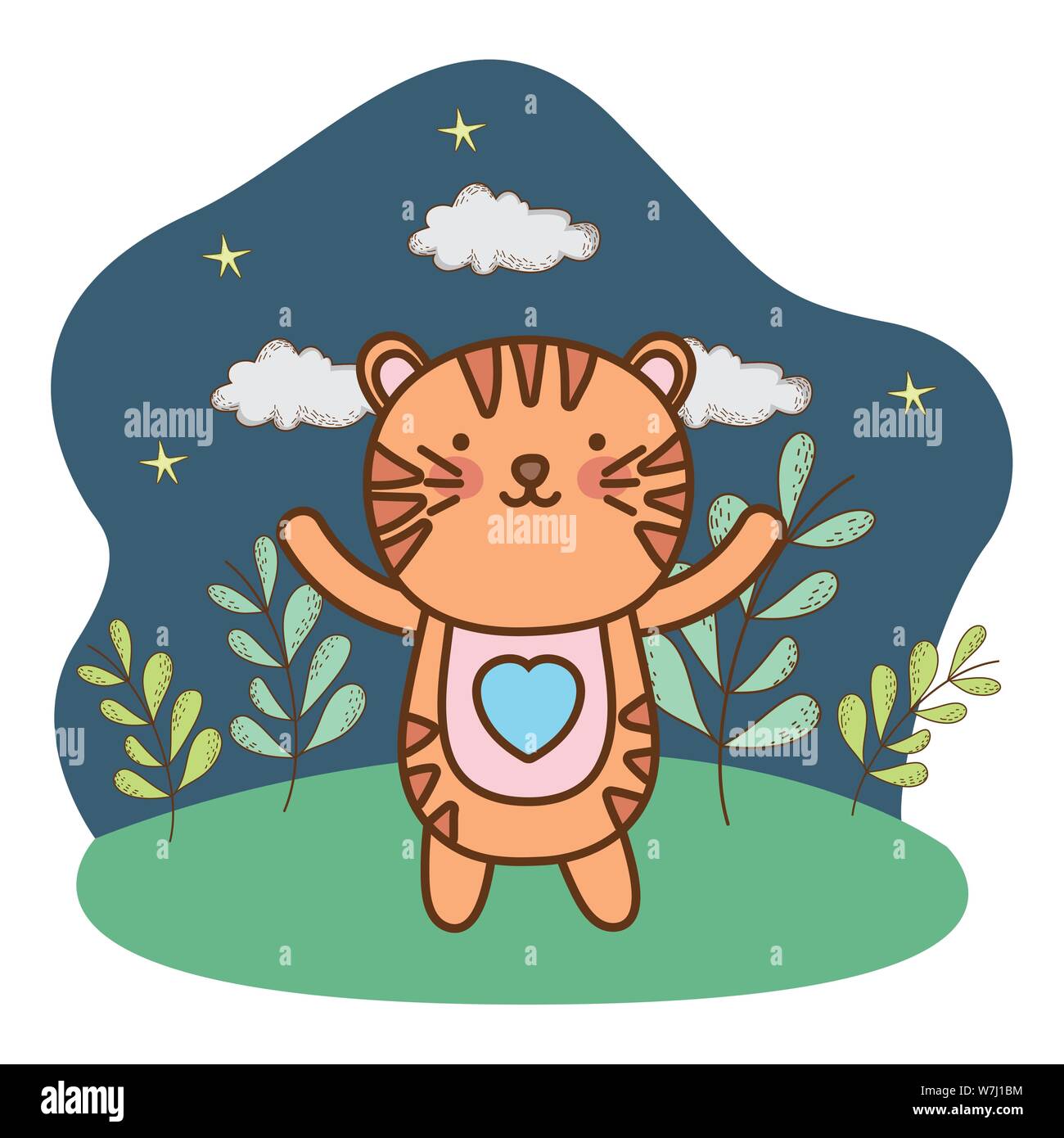 Tiger cartoon design, Animal cute zoo life nature and fauna theme ...