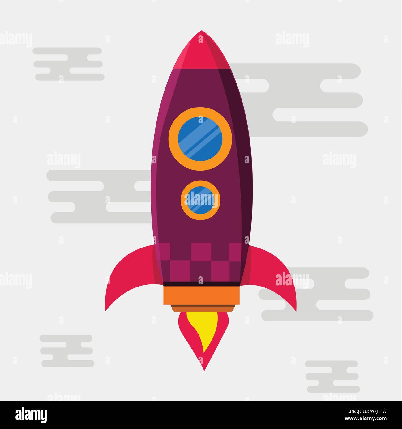 purple rocket take off vector illustration Stock Vector Image & Art - Alamy