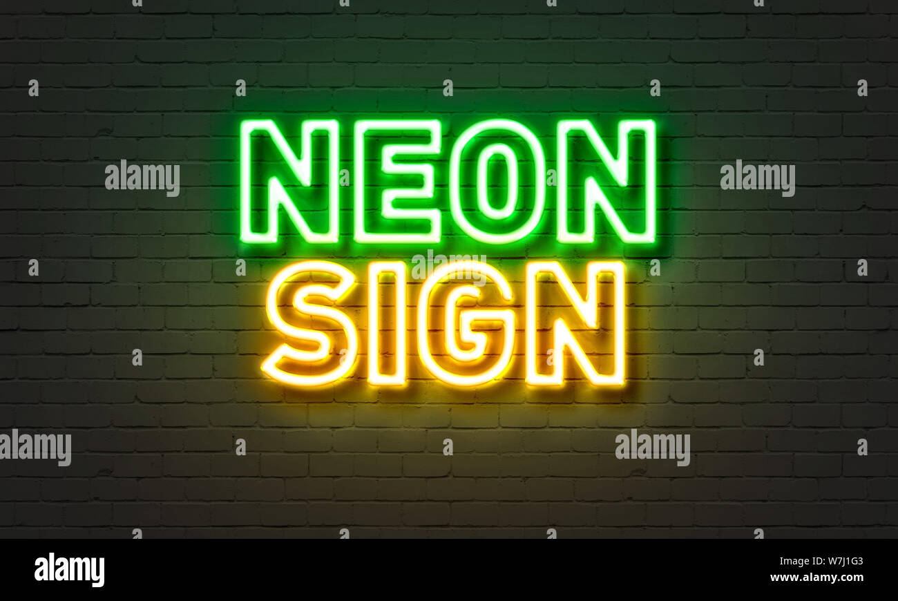 Neon sign on brick building hi-res stock photography and images - Alamy