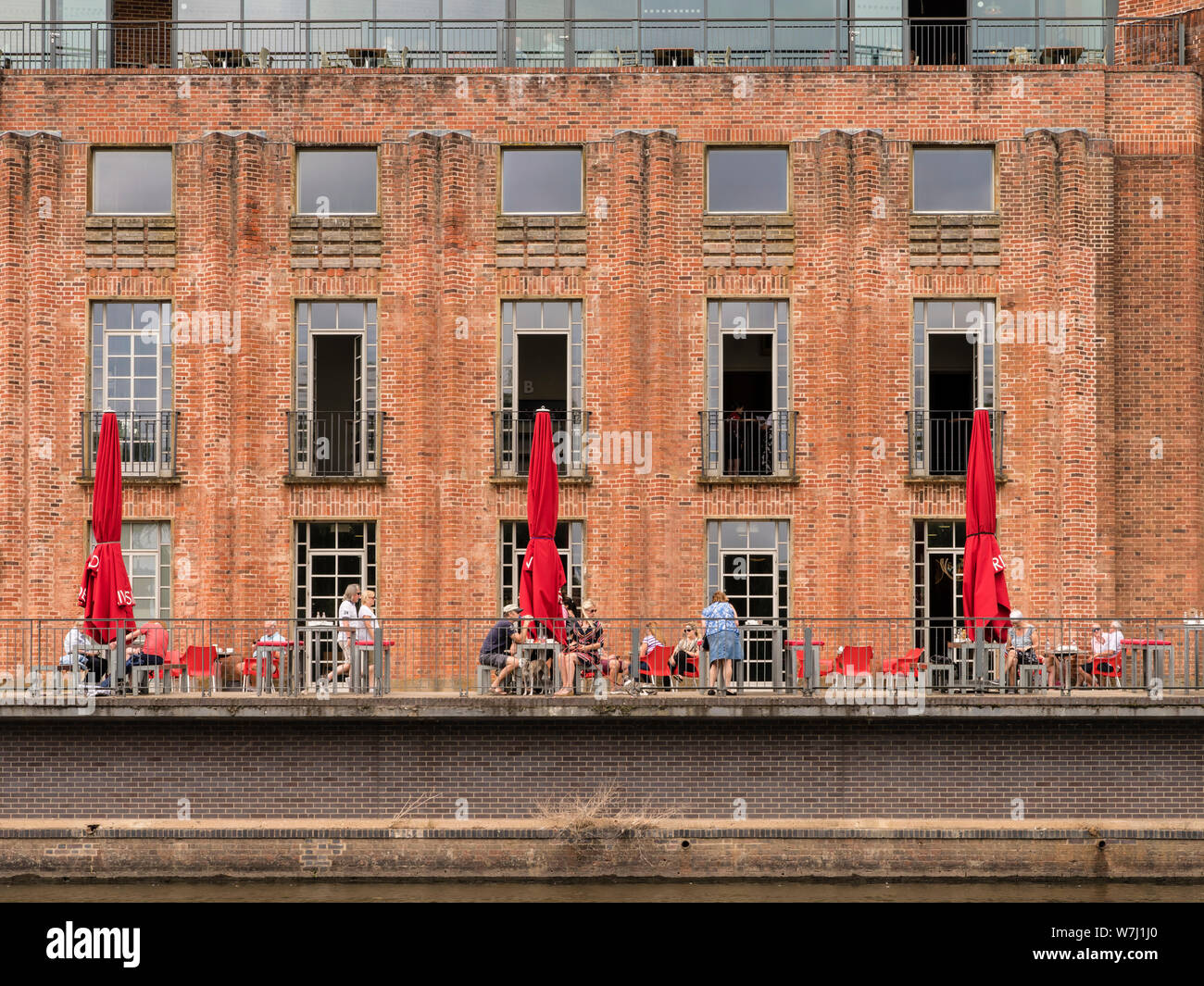 Cafes and restaurants. A view of the RSC Riverside Cafe from across the ...