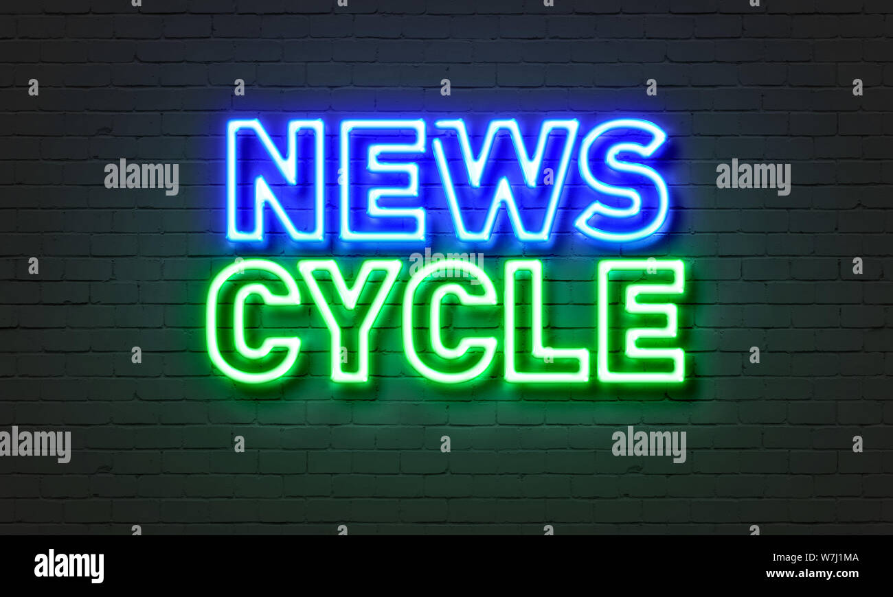 News show neon sign on brick wall background Stock Photo - Alamy