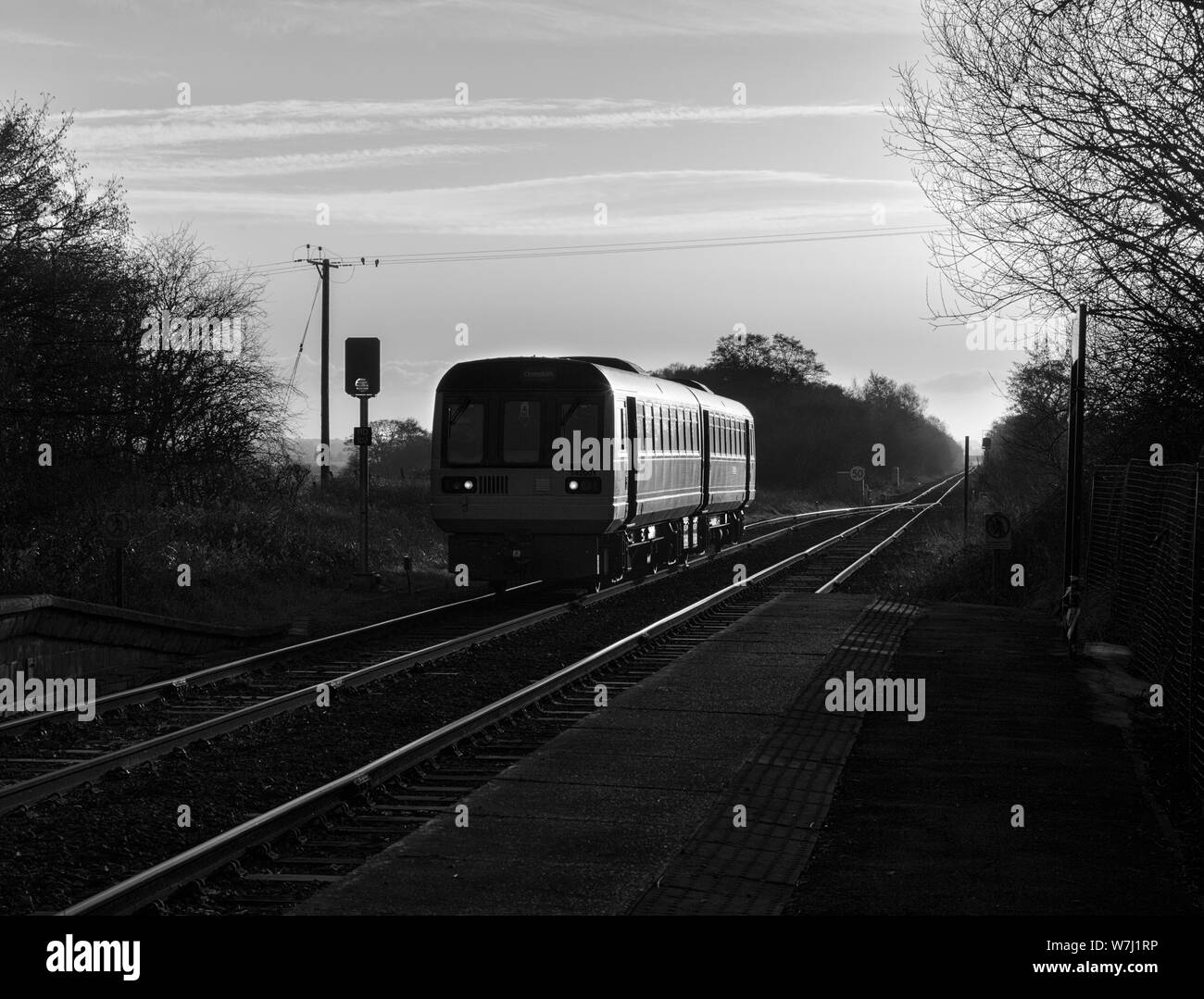 Arriva Northern rail class 142 pacer train 142001 departing from ...