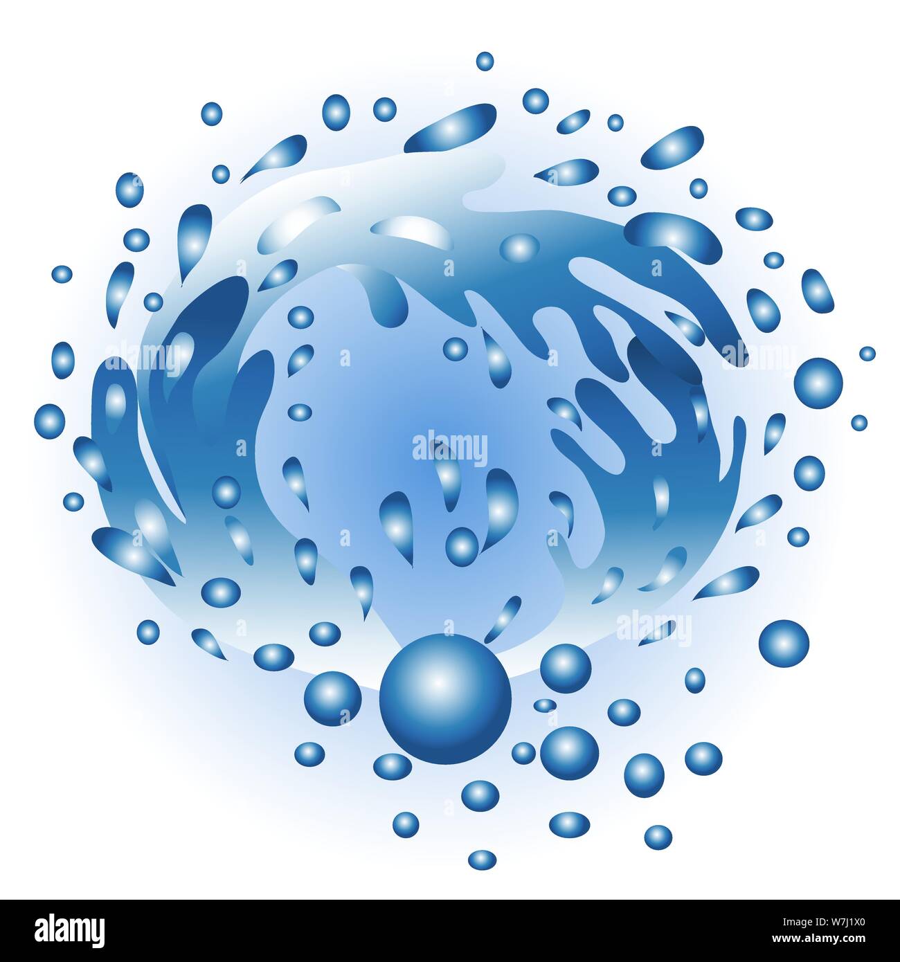 Splash of water. Drops flying in the air, water splashes. Freshness ...