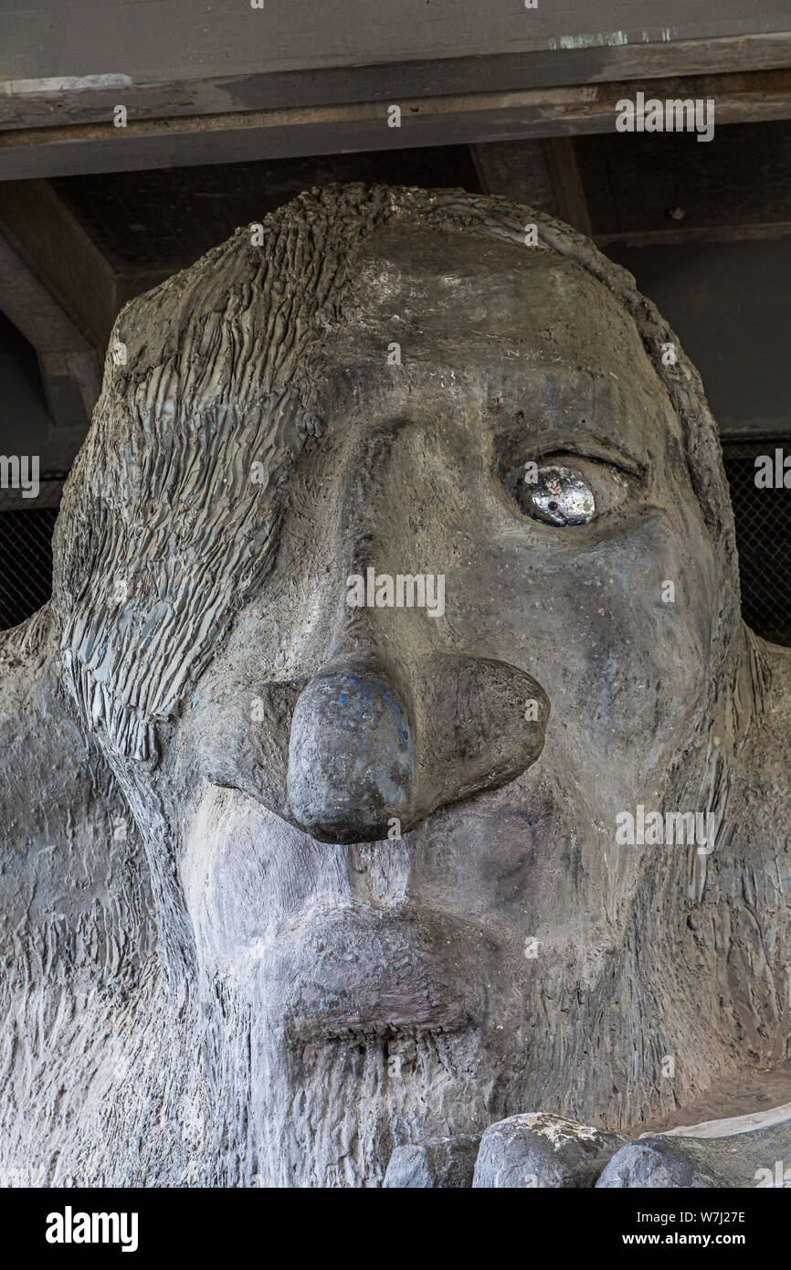 The famous troll under the Fremont Bridge in Seattle, Washington Stock ...