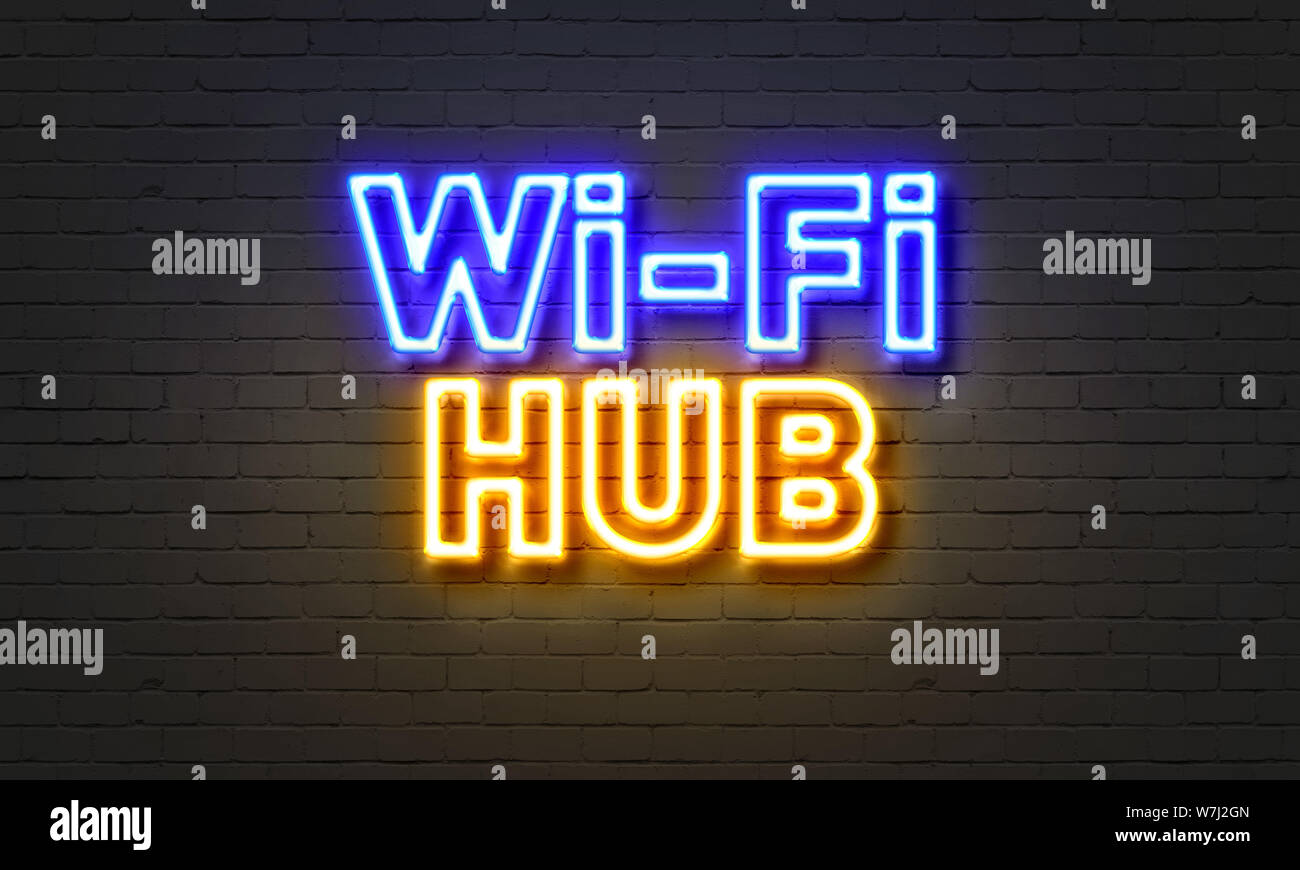 Neon sign wi fi symbol hi-res stock photography and images - Alamy