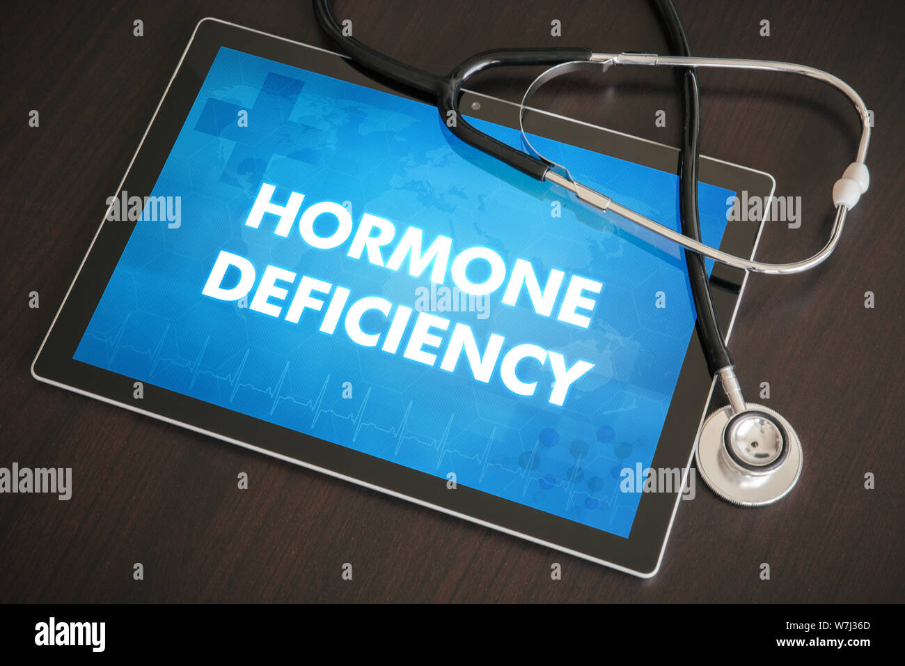 Hormone deficiency (endocrine disease) diagnosis medical concept on ...