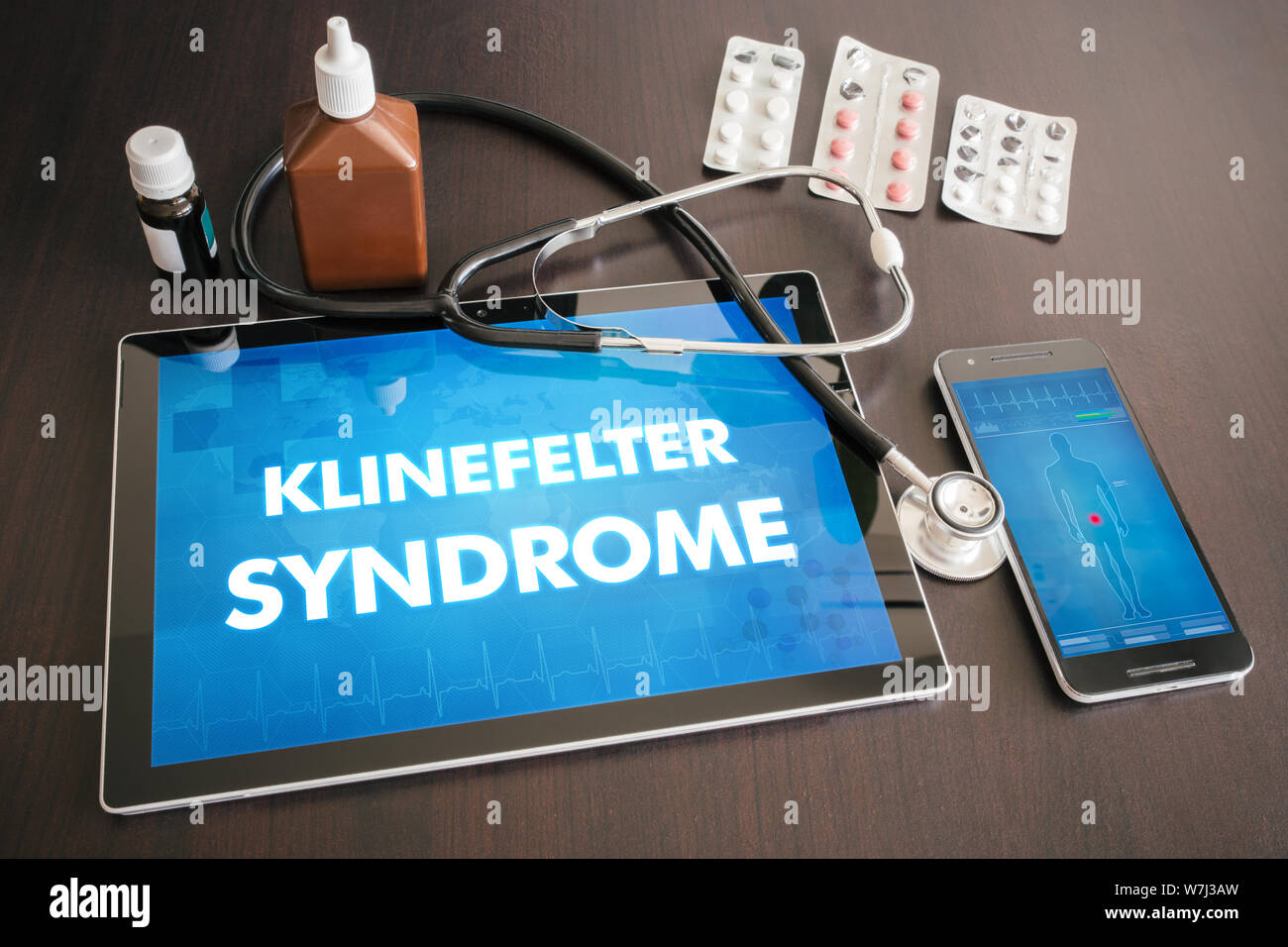 Klinefelter syndrome (endocrine disease) diagnosis medical concept on ...